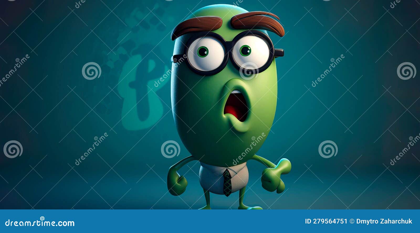 Cartoon Appendix Character with a Puzzled Expression and a Speech ...
