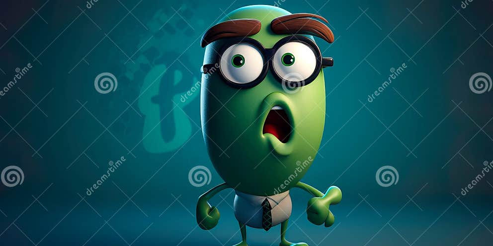 Cartoon Appendix Character with a Puzzled Expression and a Speech ...