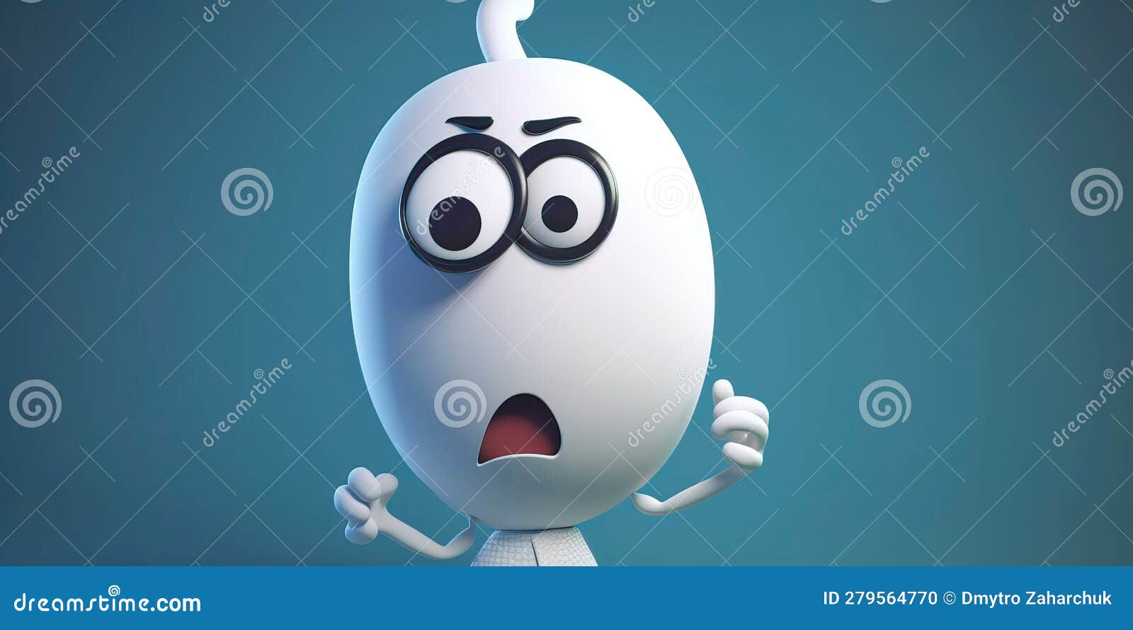 Cartoon Appendix Character with a Puzzled Expression and a Speech ...