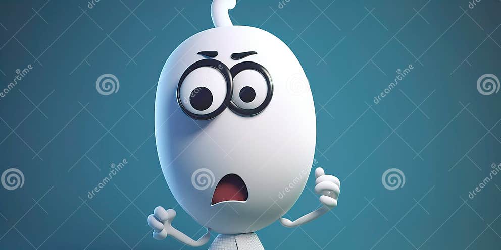 Cartoon Appendix Character with a Puzzled Expression and a Speech ...