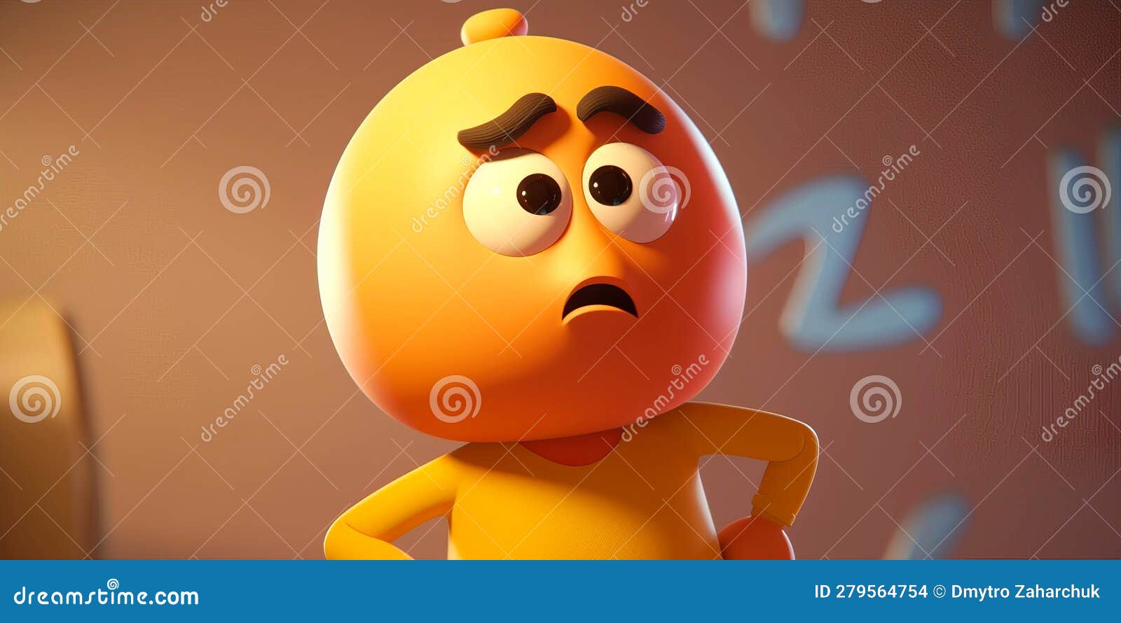 Cartoon Appendix Character with a Puzzled Expression and a Speech ...