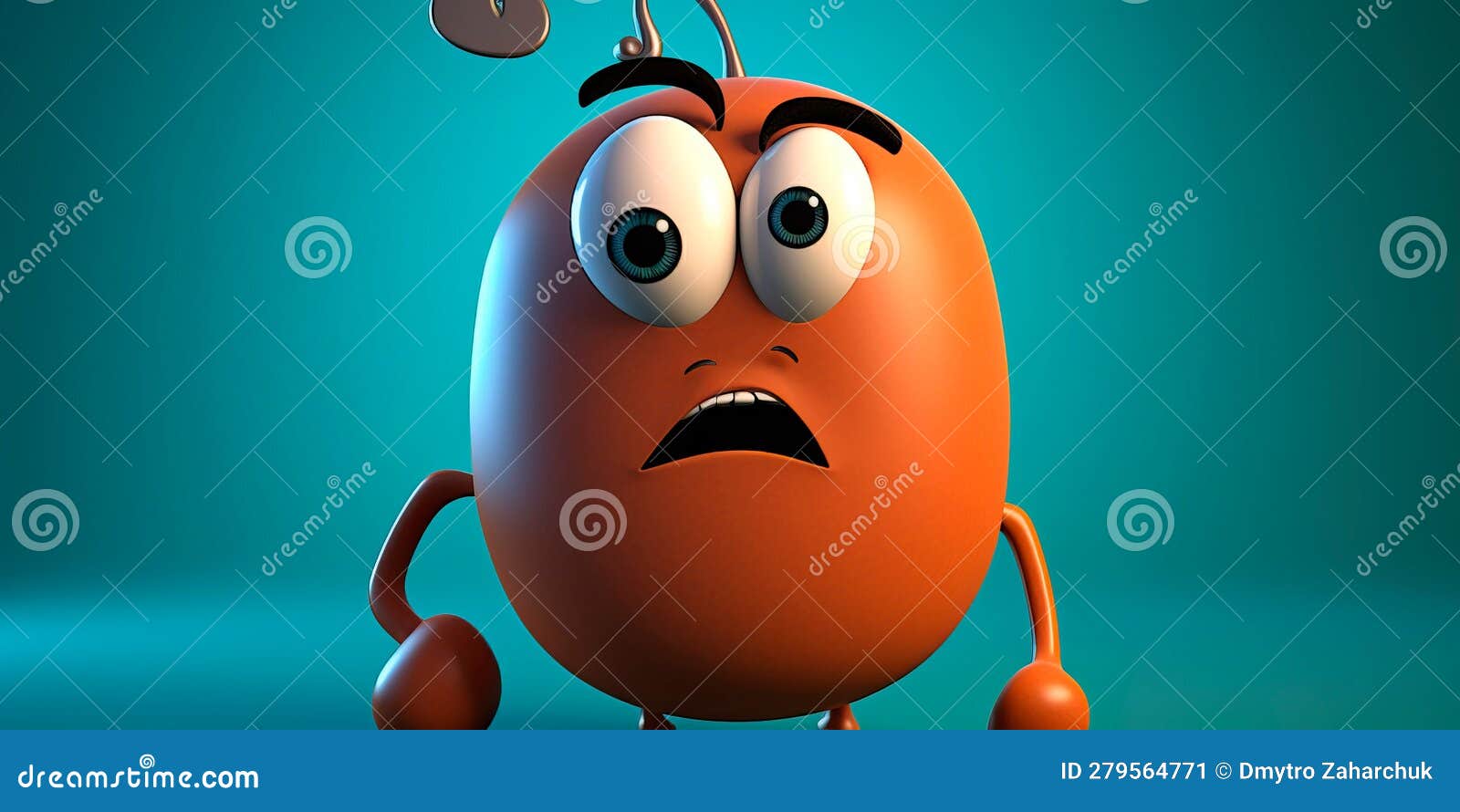 Cartoon Appendix Character with a Puzzled Expression and a Speech ...