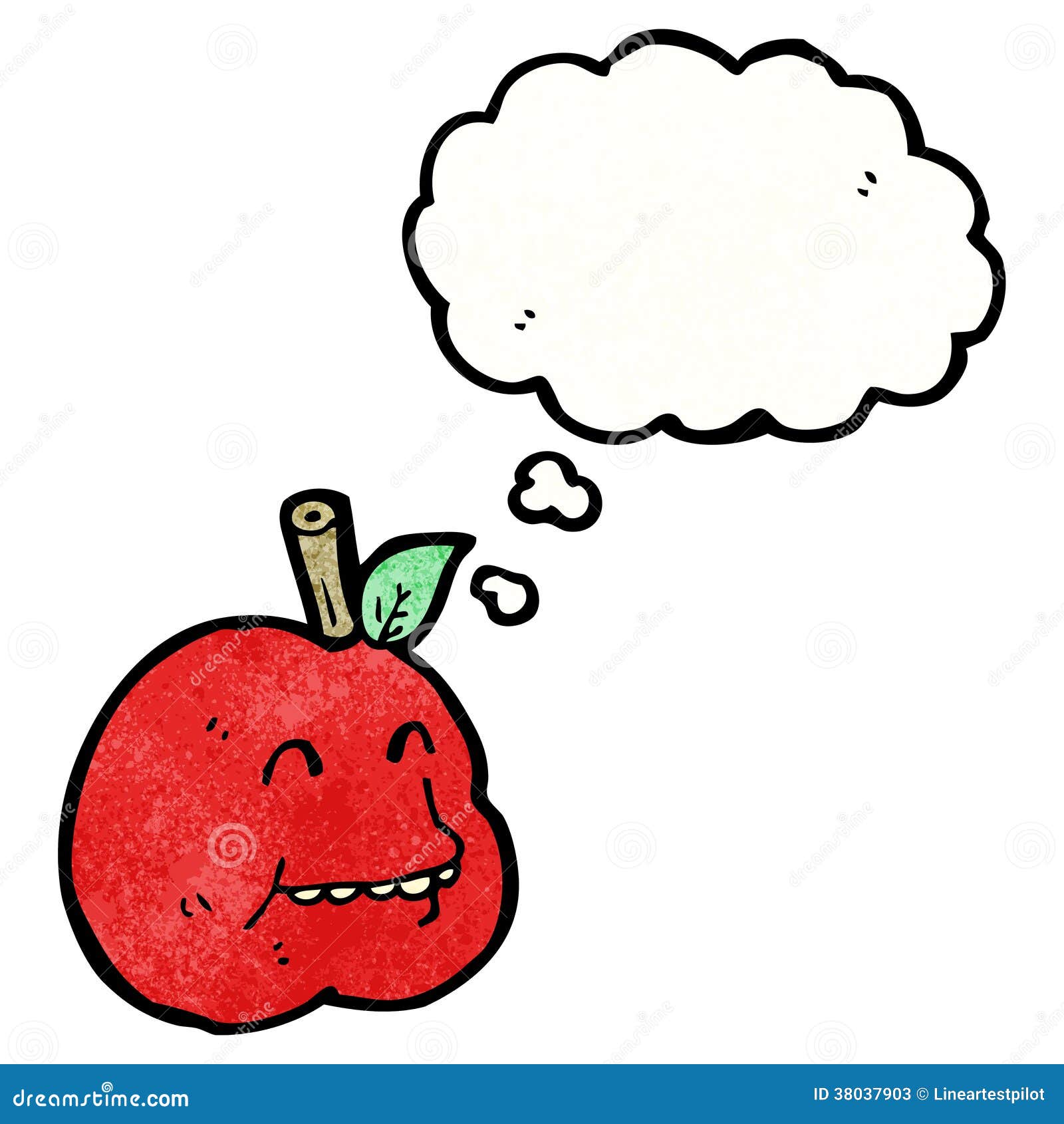 Cartoon apple stock vector. Illustration of thinking - 38037903
