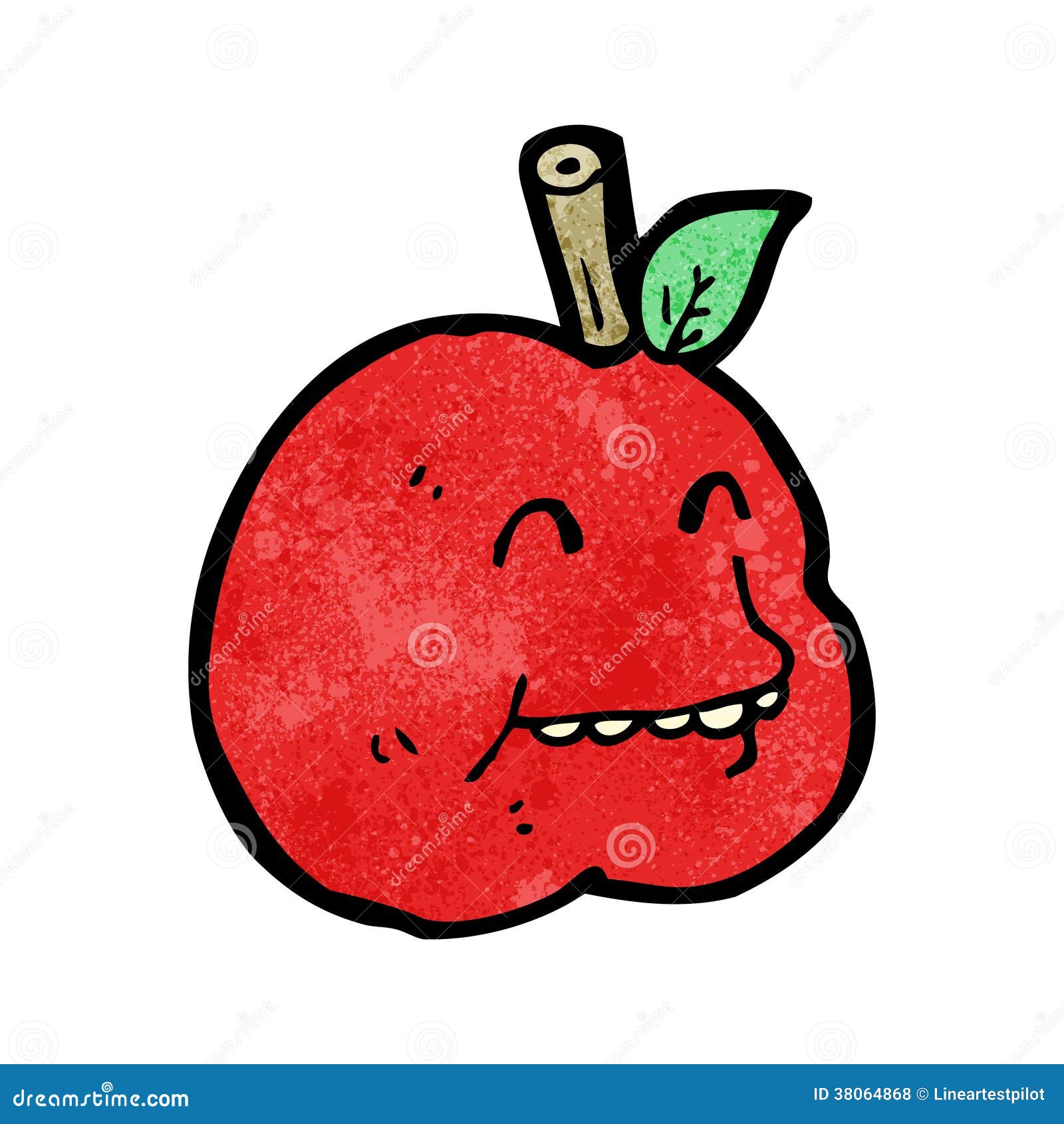 Cartoon apple stock vector. Illustration of grunge, quirky - 38064868