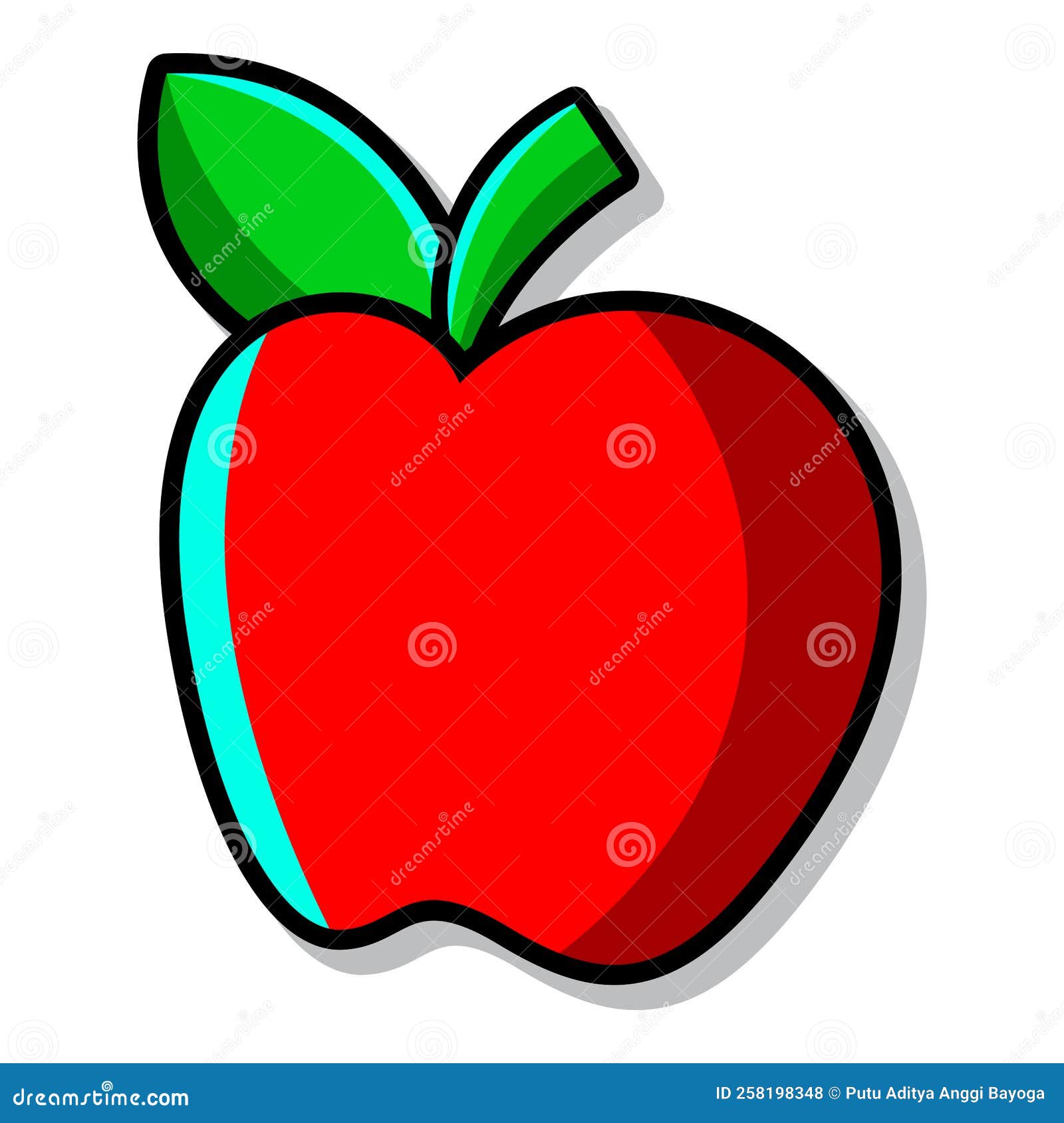 Cartoon apple stock vector. Illustration of cartoon - 258198348