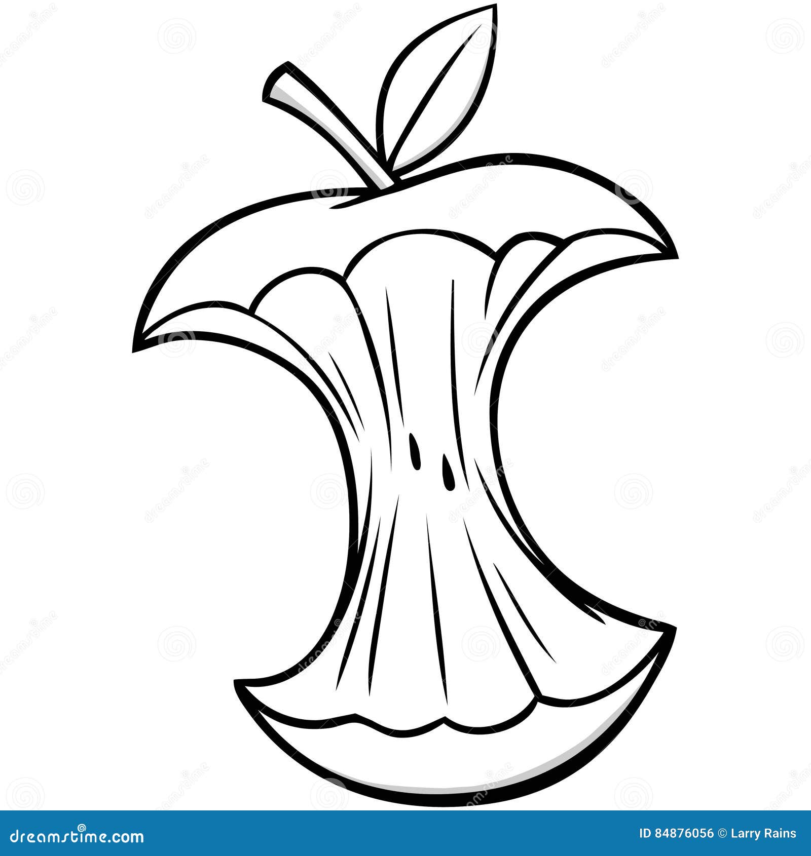 Cartoon Apple Core Illustration Stock Vector - Illustration of apple ...