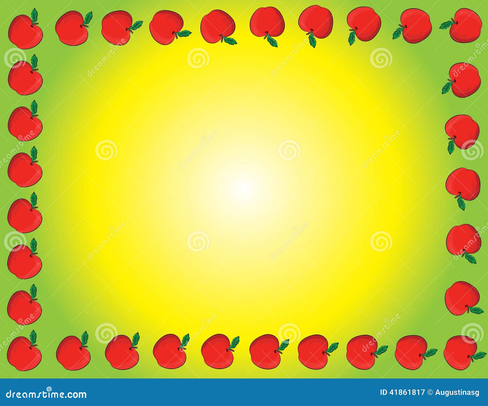 Apple Frame With Copy Space, Lettering Greeting Card Template, Vector ...