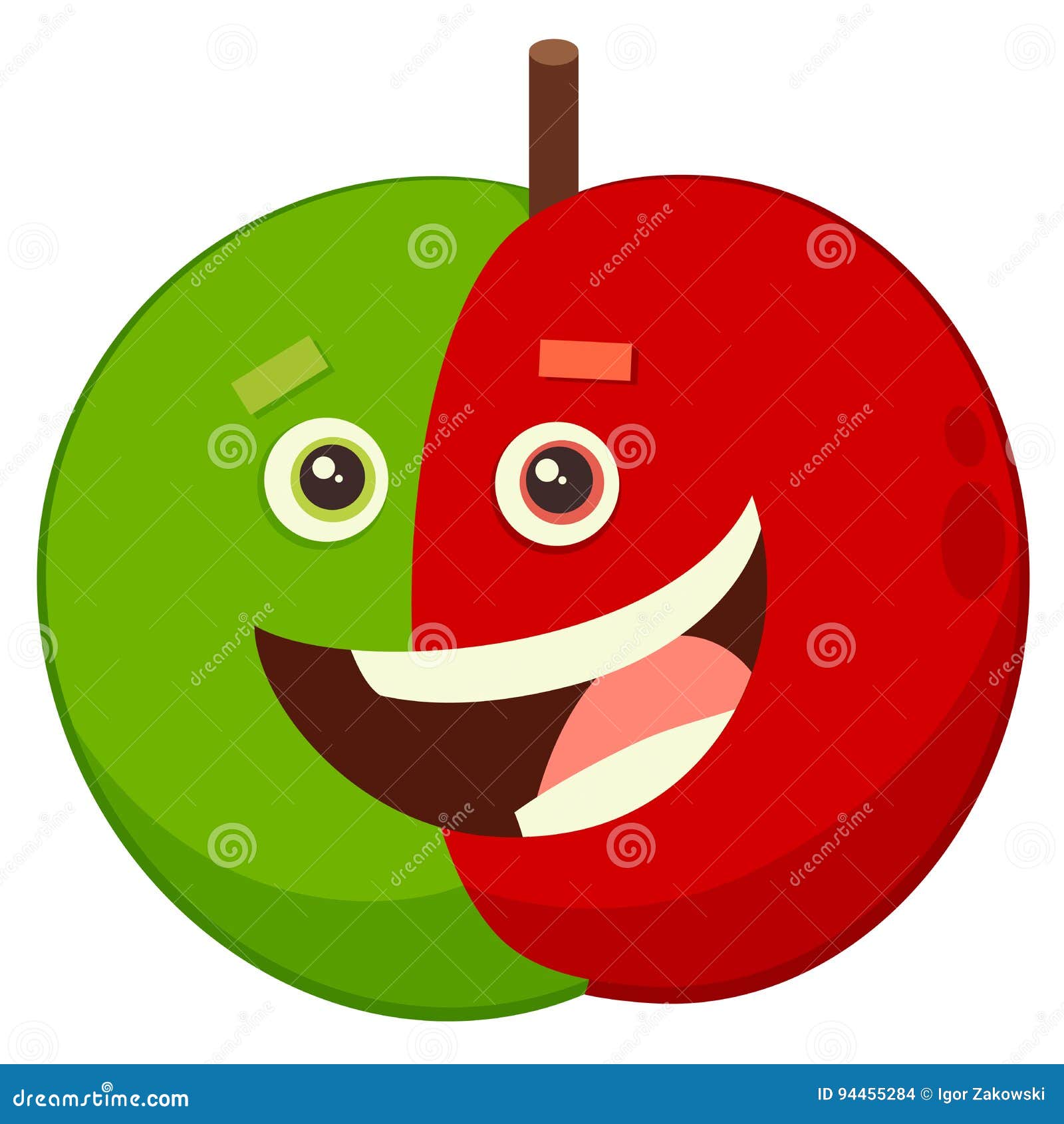 Cartoon Apple Fruit Character Stock Vector - Illustration of clip, cute ...