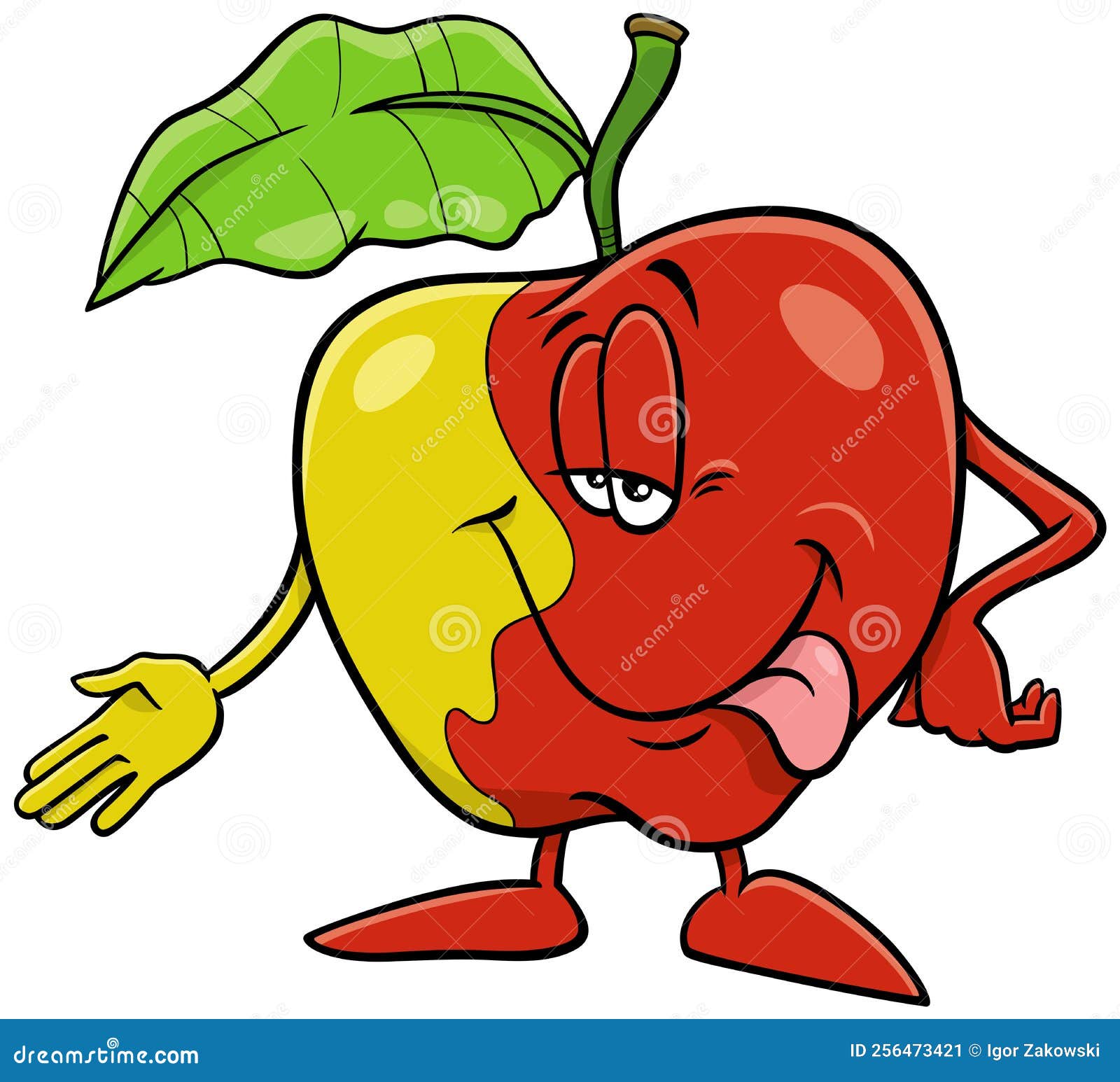 Cartoon Apple Fruit Comic Character Stock Vector - Illustration of ...