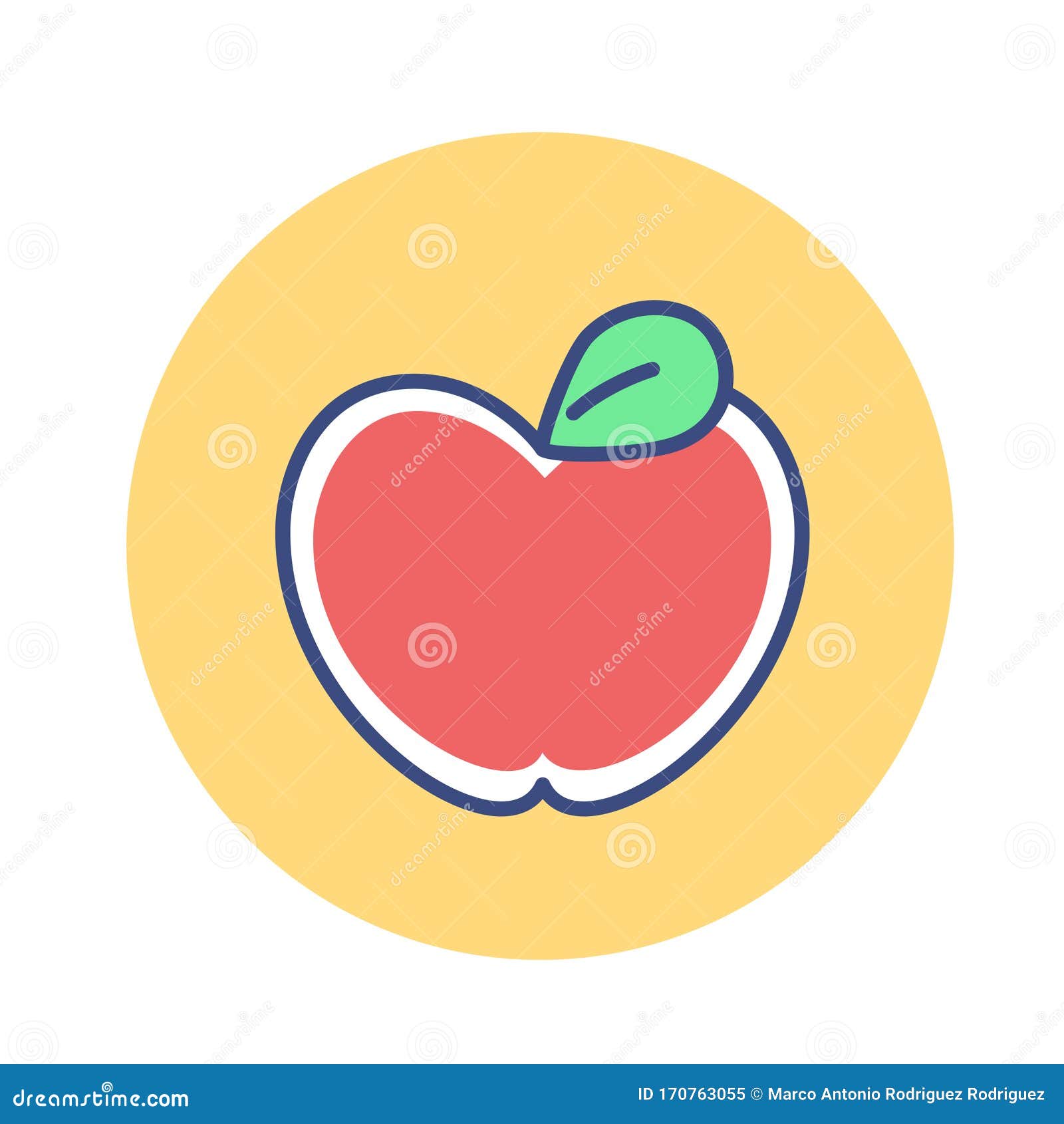 Cartoon Apple Icon Emoji Illustration Isolated Stock Illustration ...
