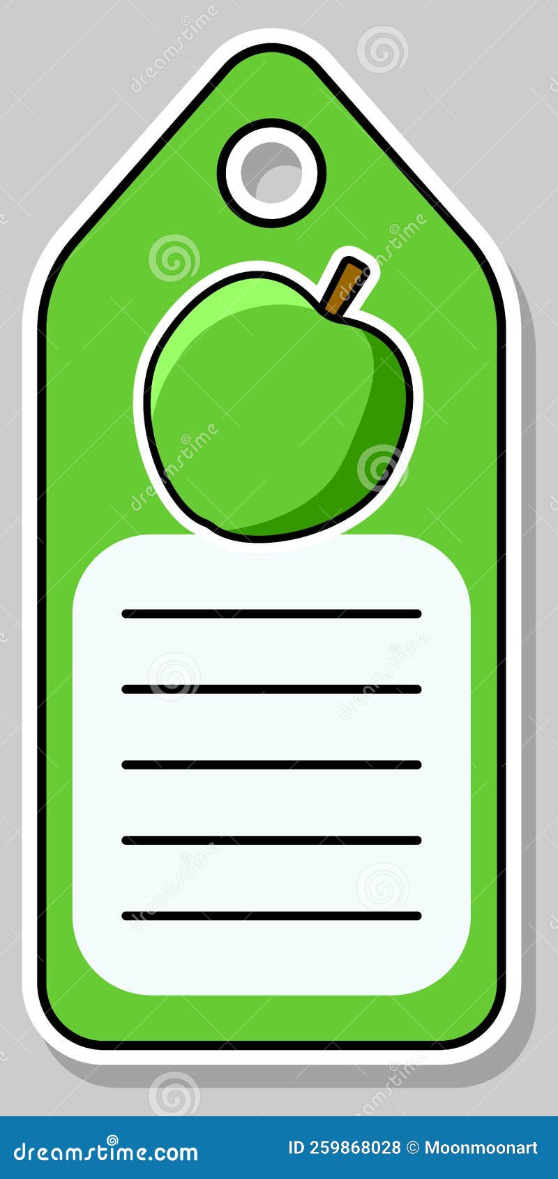 Cartoon Apple. Notebook Label. Note Label Stock Vector - Illustration ...