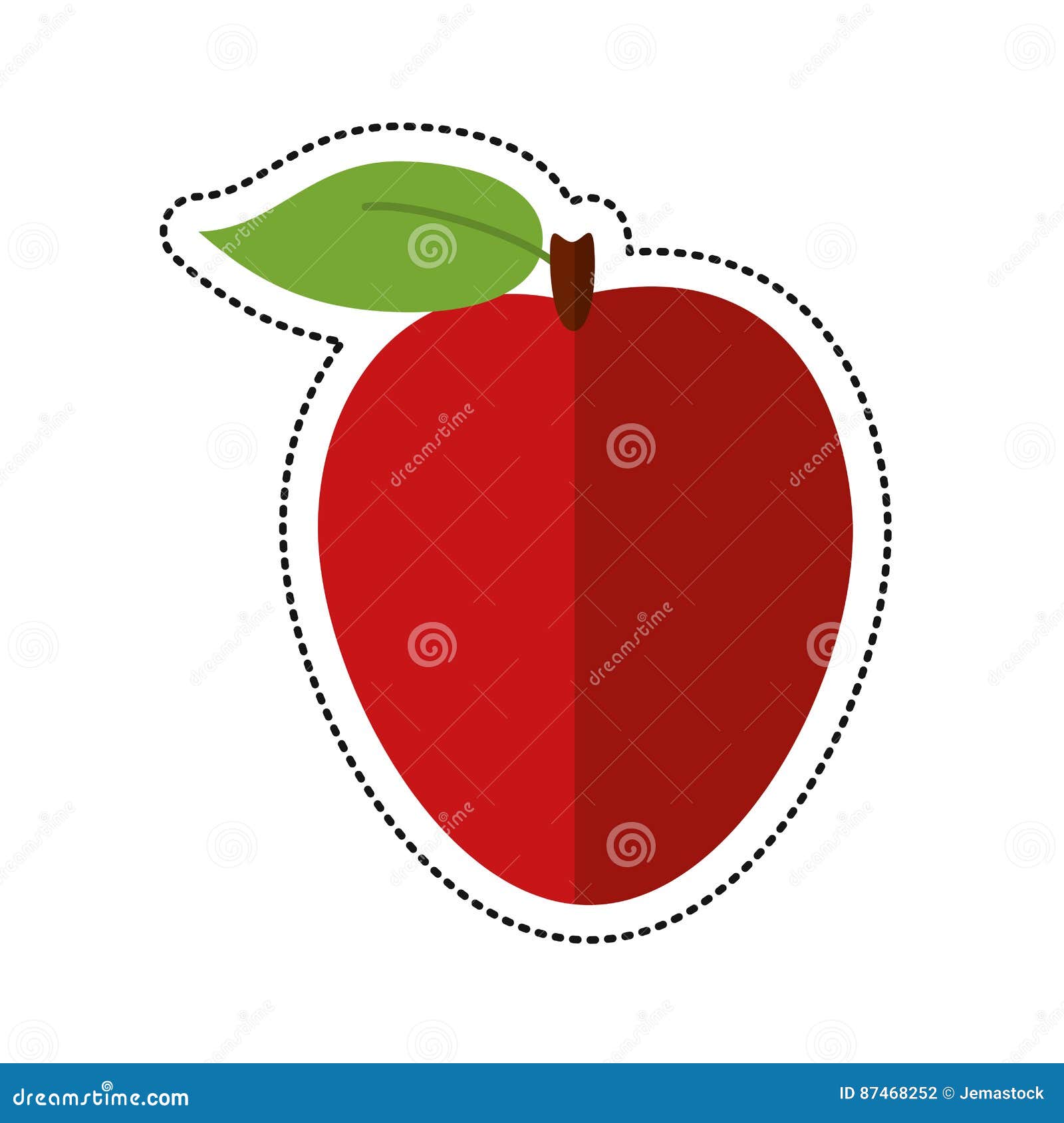 Cartoon Apple Ripe Fruit Icon Stock Vector - Illustration of ripe, diet ...