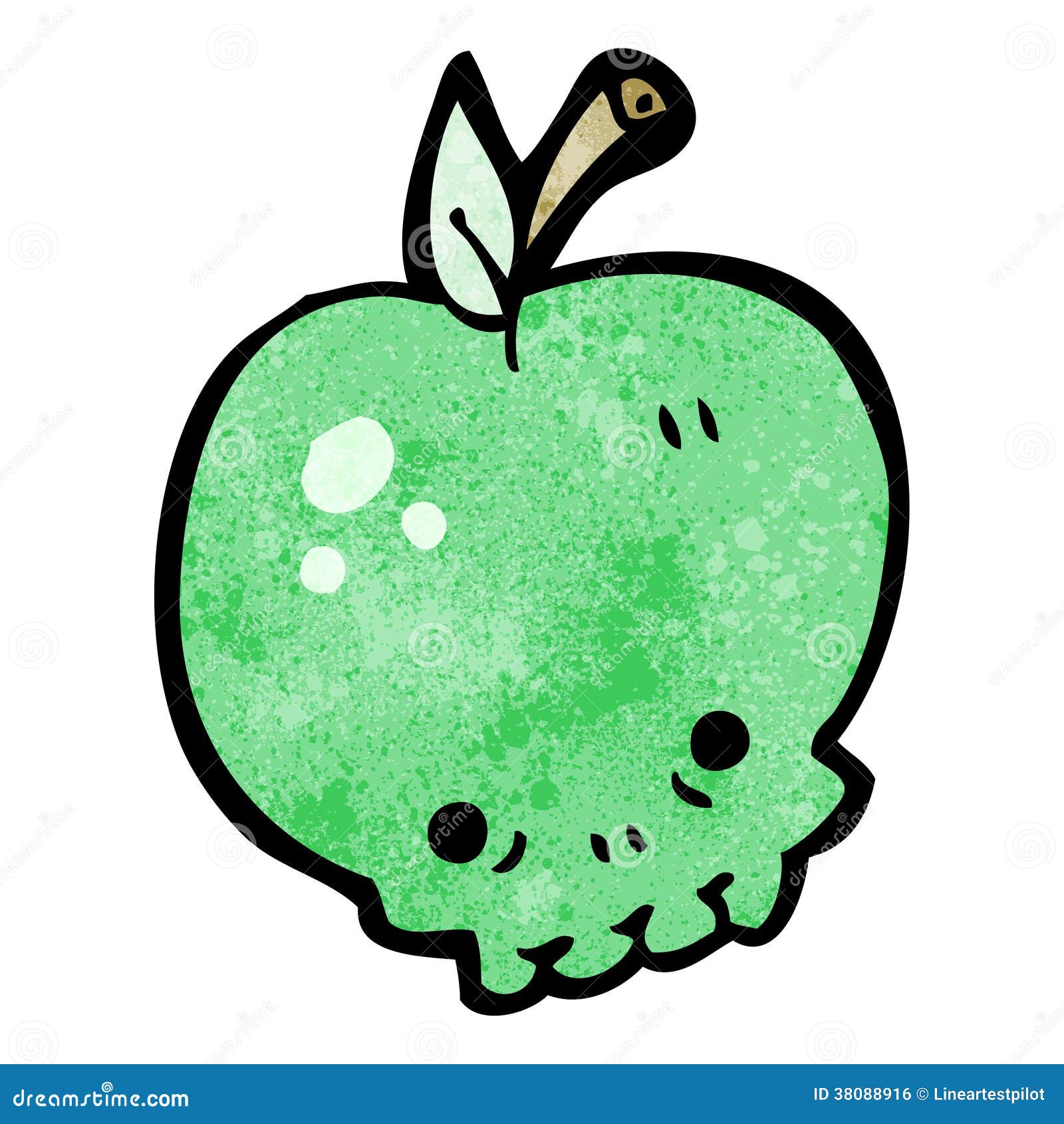 Cartoon apple skull stock vector. Illustration of crazy - 38088916