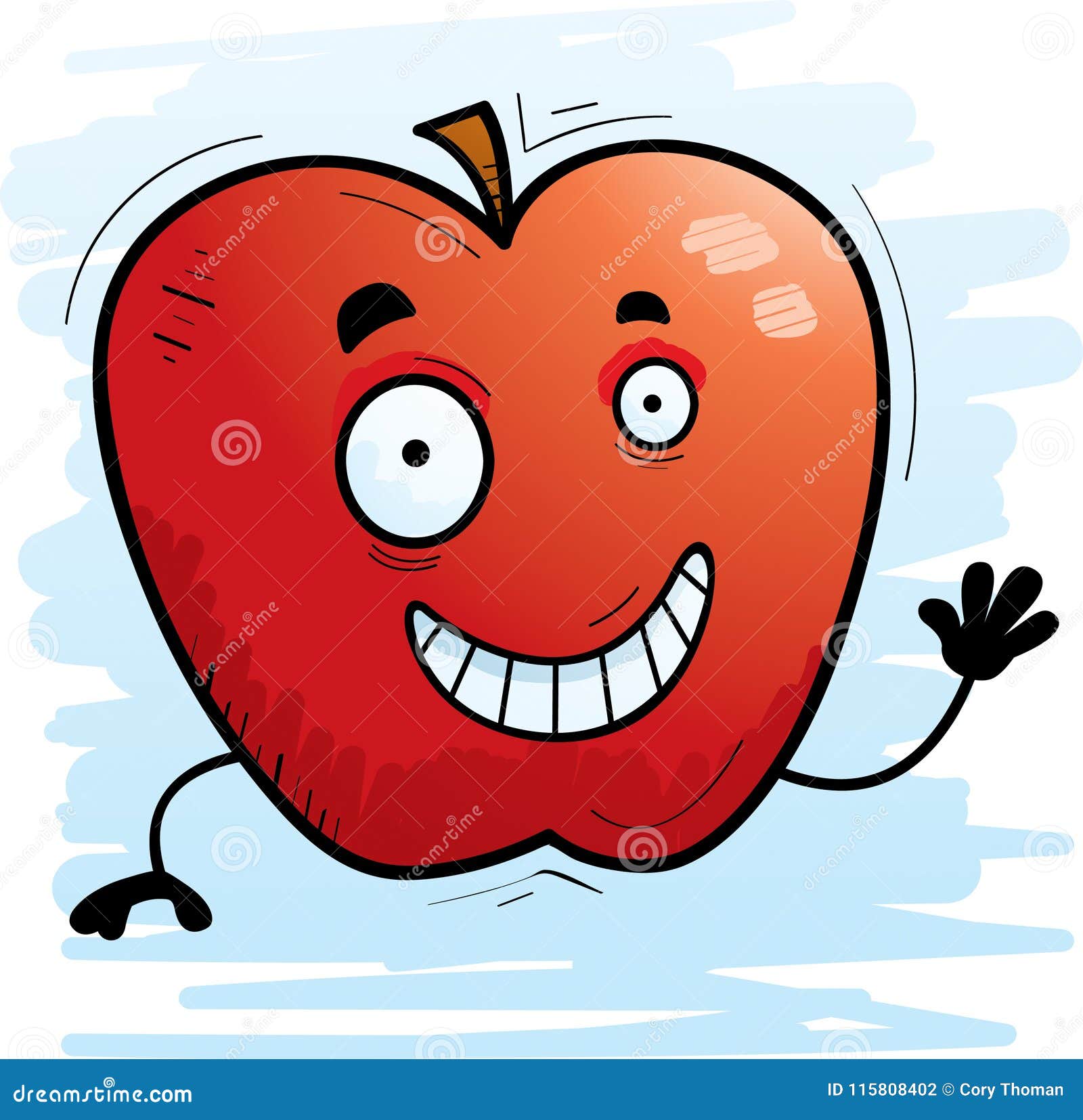 Cartoon Apple Waving stock vector. Illustration of cartoon - 115808402