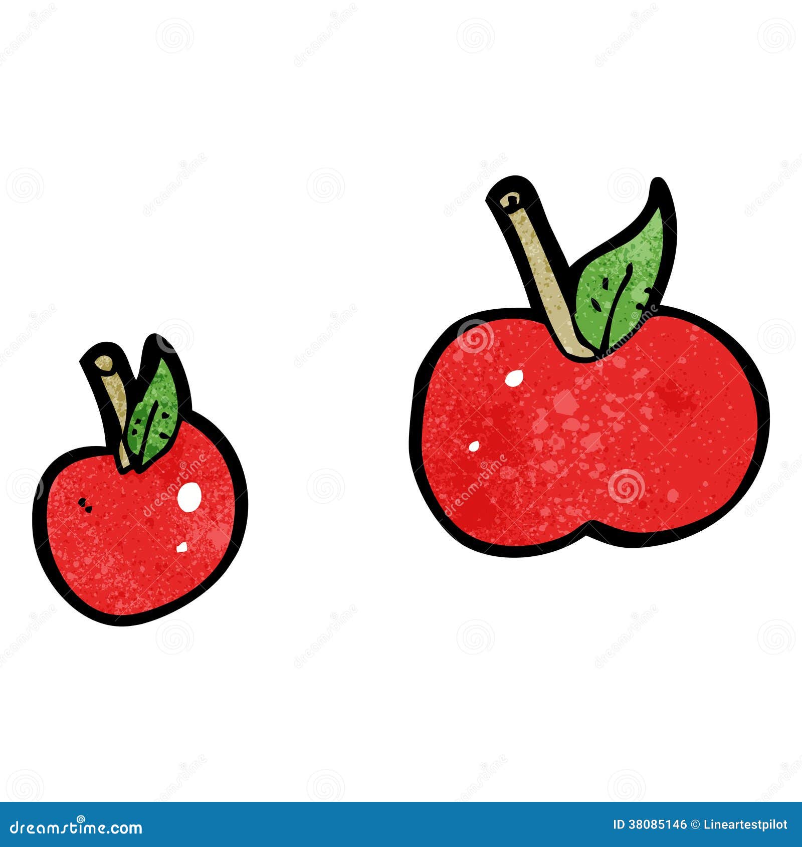 Cartoon apples stock vector. Illustration of retro, texture - 38085146