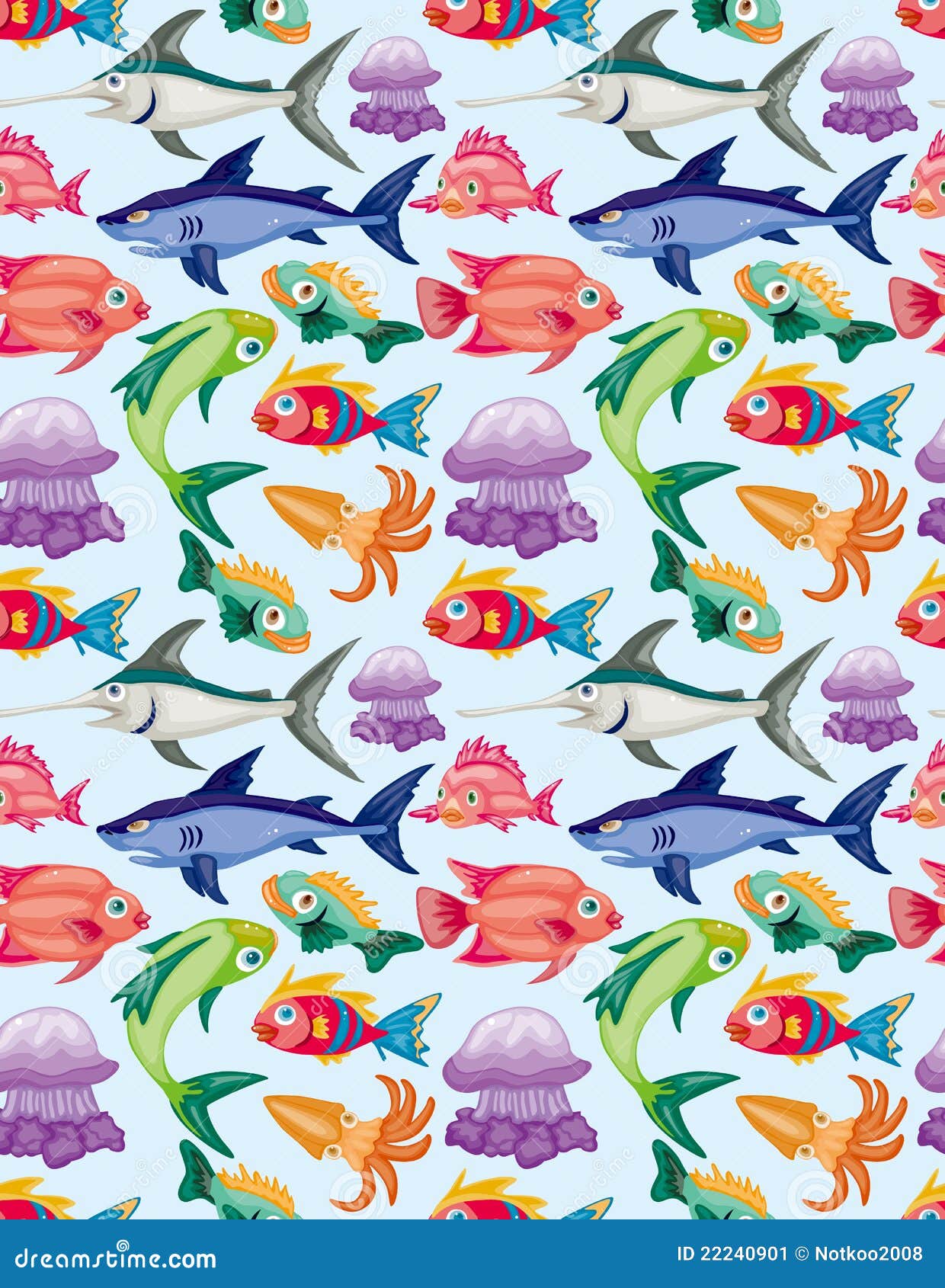 Cartoon Aquatic Animal Set Vector Illustration | CartoonDealer.com ...
