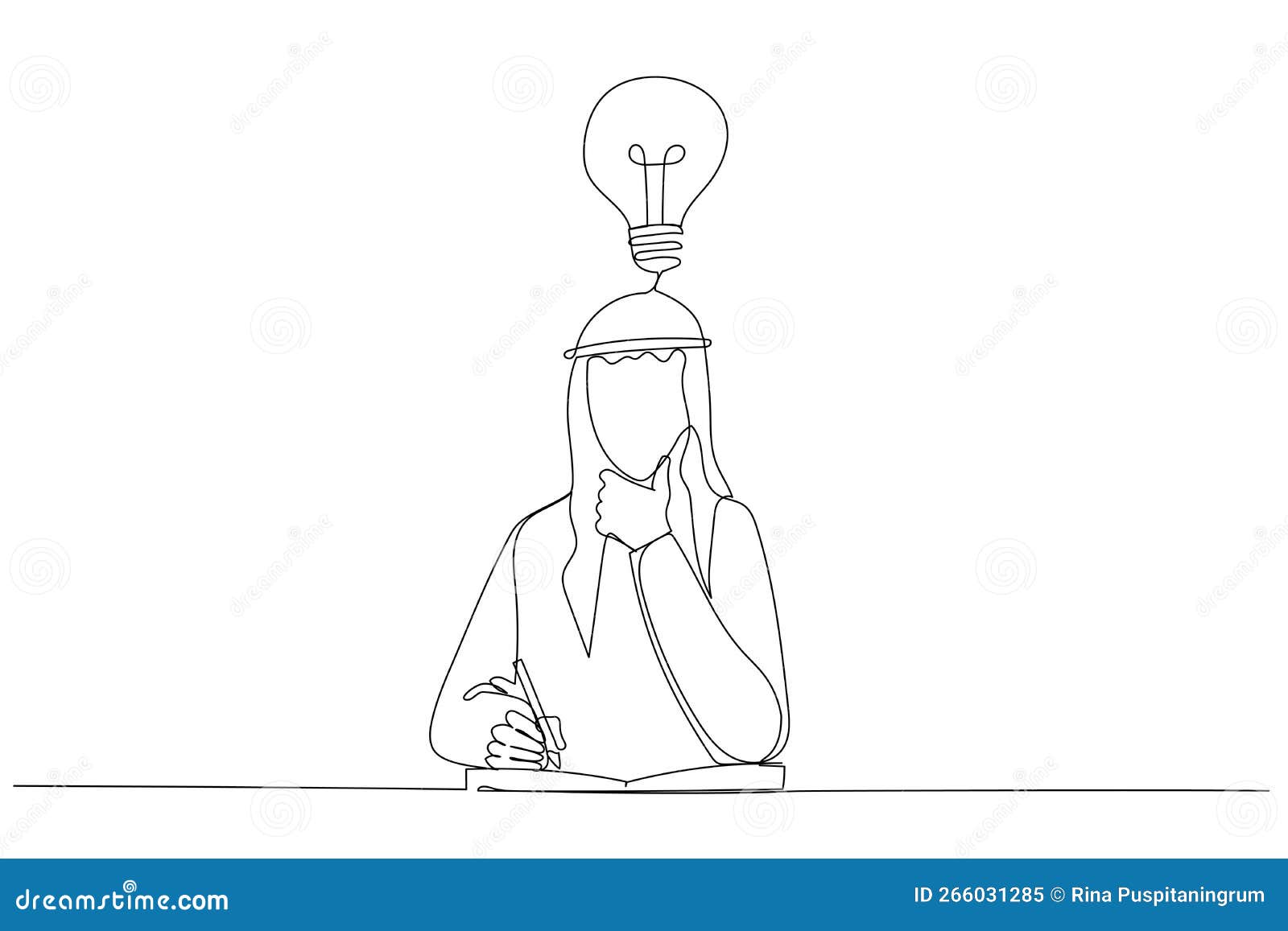 Cartoon Of Arab Businessman Thinking On Productive Ideas Sitting At ... Cartoon Of Arab Businessman Thinking On Productive Ideas Sitting At ...