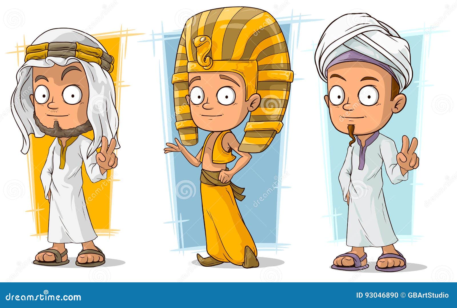 Arabian Men Character Vector Illustration | CartoonDealer.com #98765588