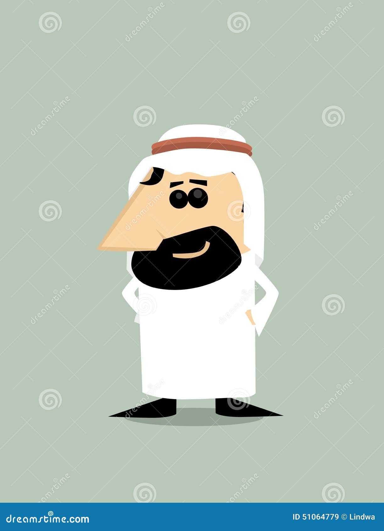 Cartoon Arabic Couple Wearing Traditional Costume | CartoonDealer.com ...
