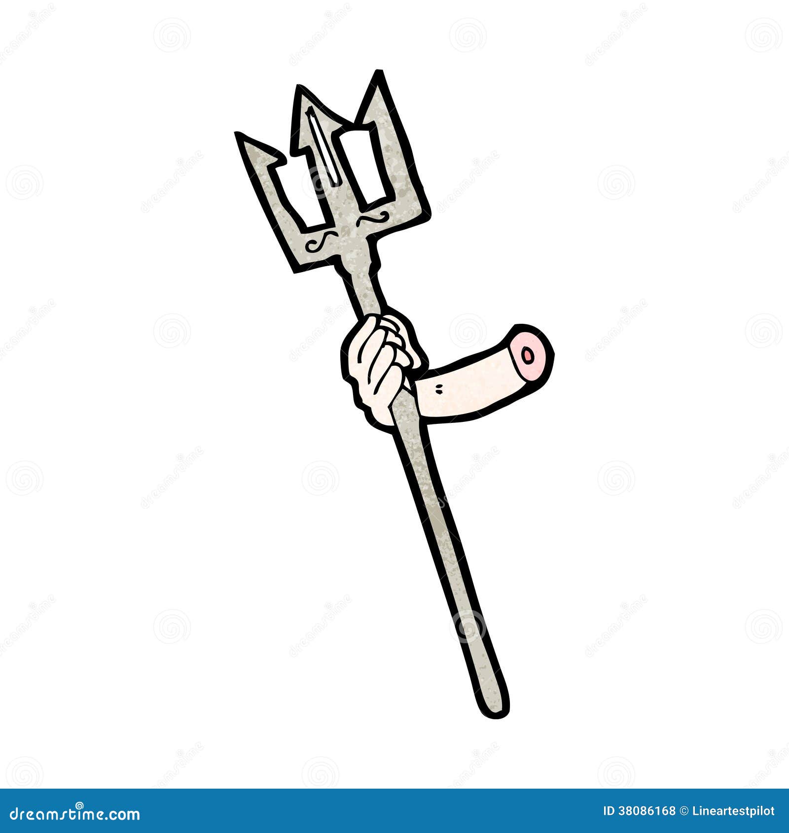 Cartoon Arm Holding Trident Stock Vector - Illustration of traditional ...