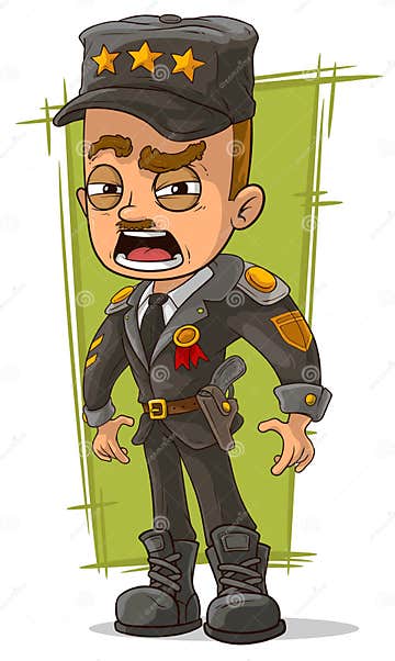 Cartoon Army General in Uniform Stock Vector - Illustration of green ...
