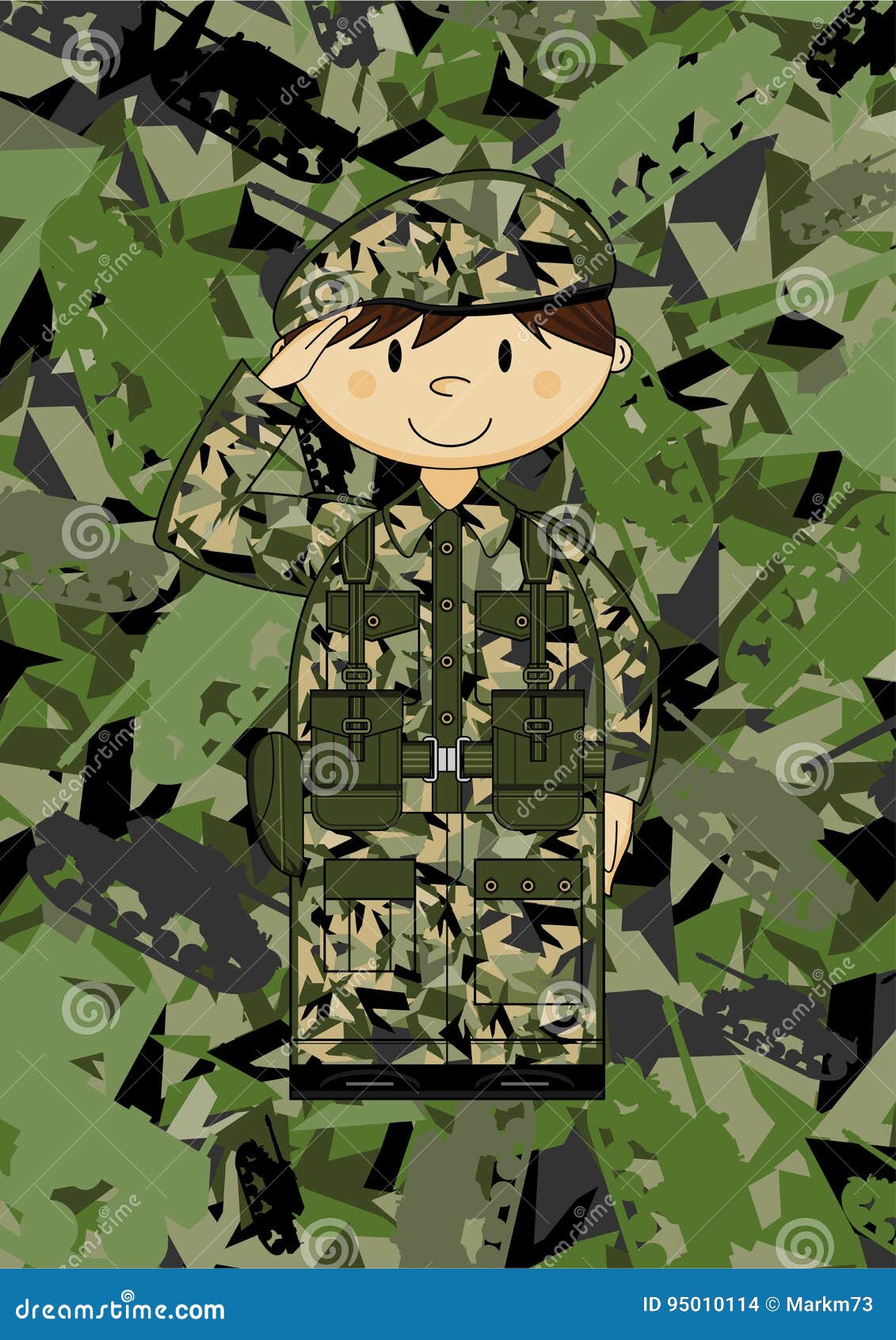 Cartoon Army Soldier stock vector. Illustration of army - 95010114