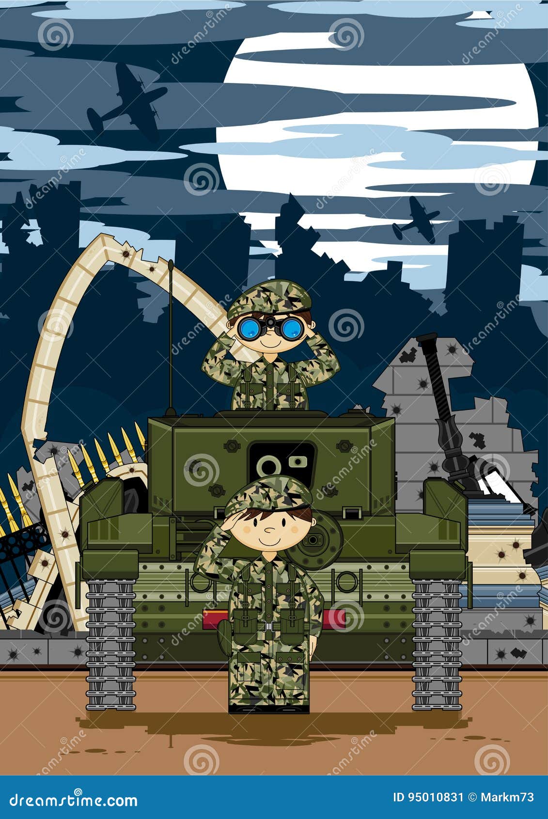 Cartoon Army Soldier in Tank Stock Vector - Illustration of cute, army ...