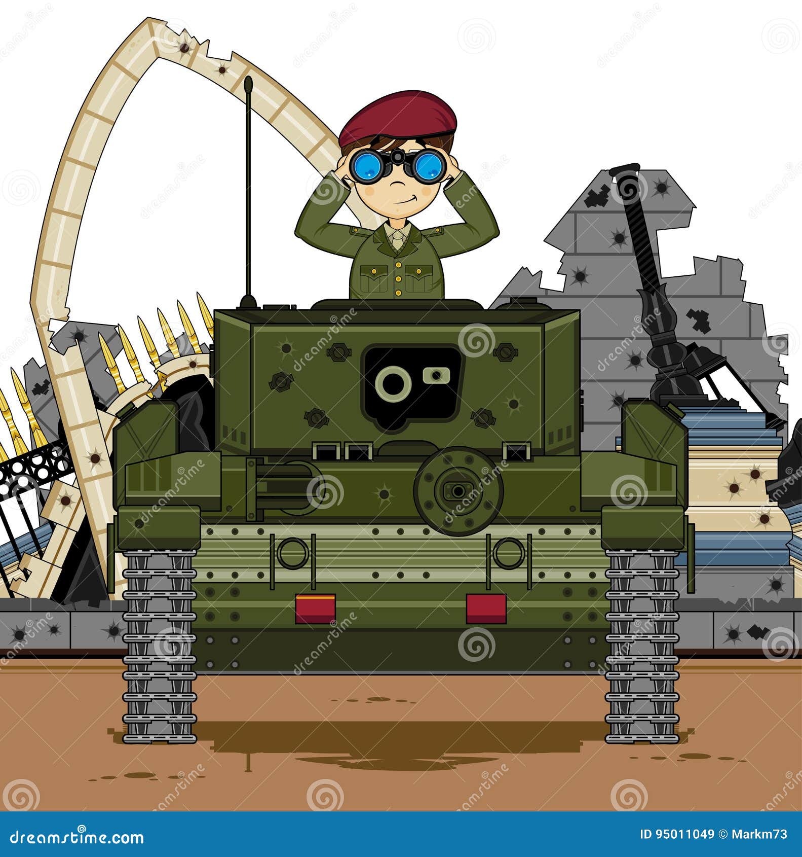 Cartoon Army Soldier in Tank Stock Vector - Illustration of soldiers ...