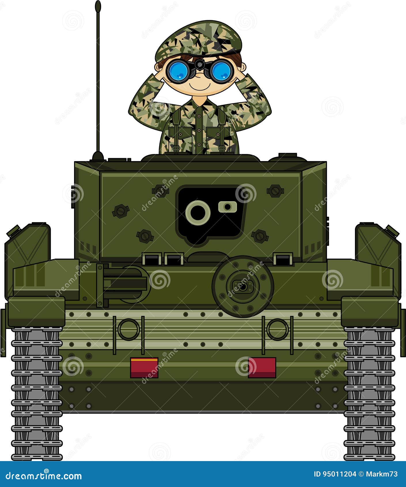 Cartoon Army Soldier in Tank Stock Vector - Illustration of military ...