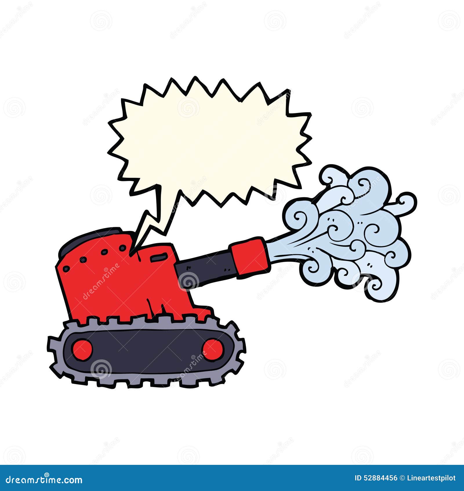 Cartoon Army Tank with Speech Bubble Stock Illustration - Illustration ...