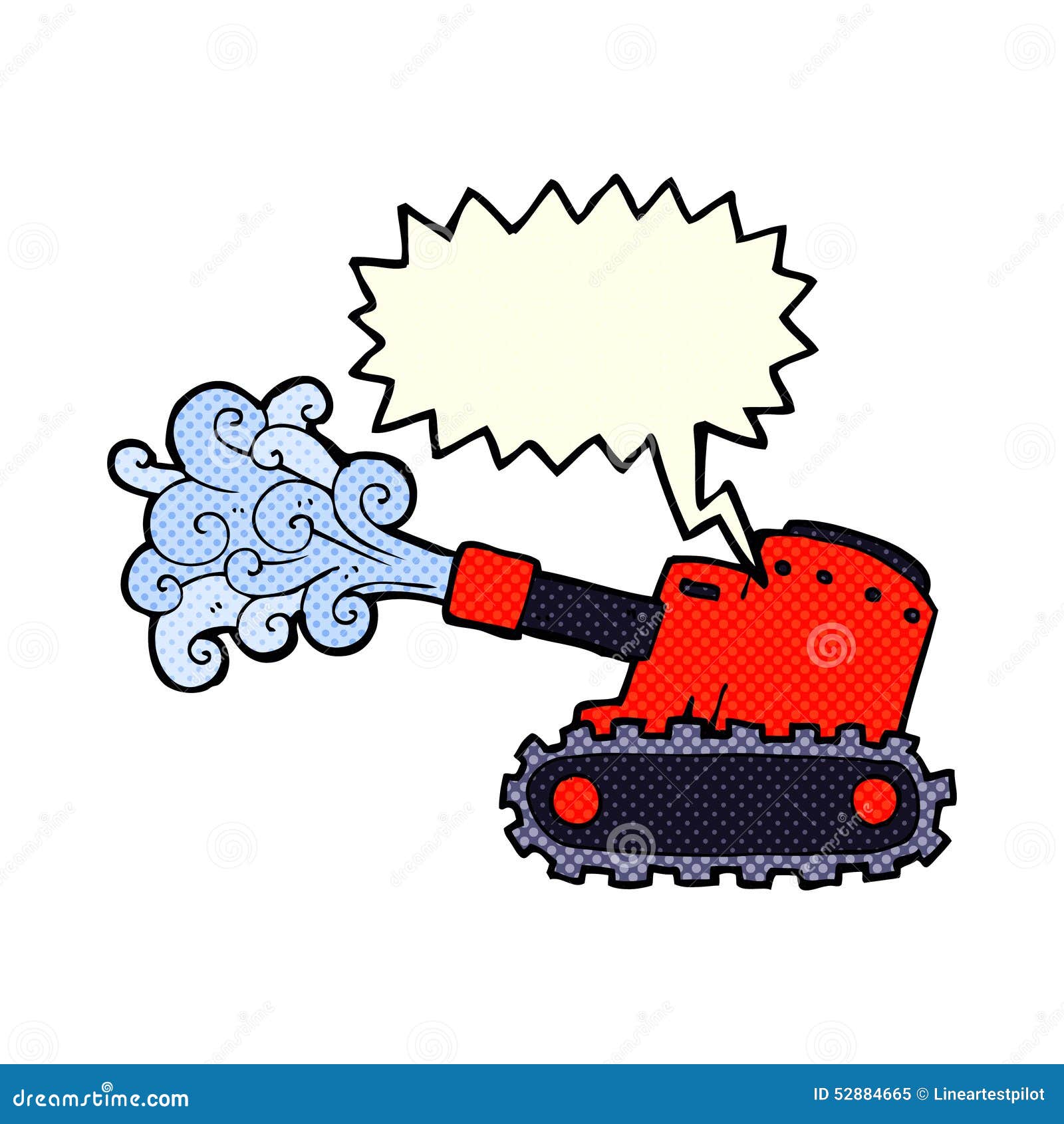 Cartoon Army Tank with Speech Bubble Stock Illustration - Illustration ...