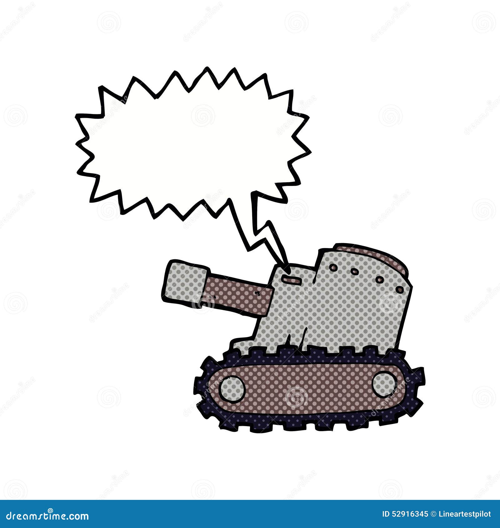 Cartoon Army Tank with Speech Bubble Stock Illustration - Illustration ...