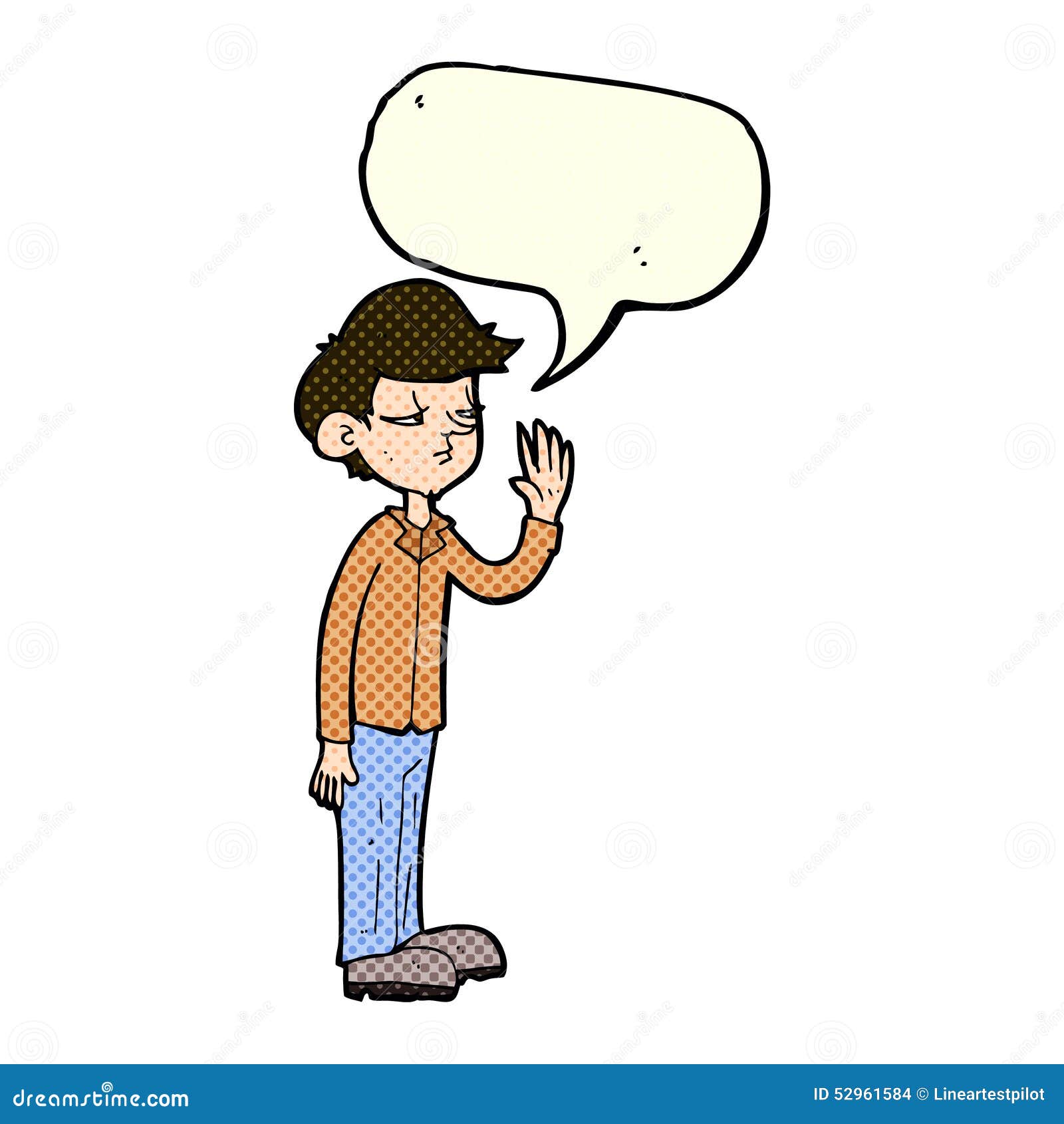 Cartoon Arrogant Boy with Speech Bubble Stock Illustration ...