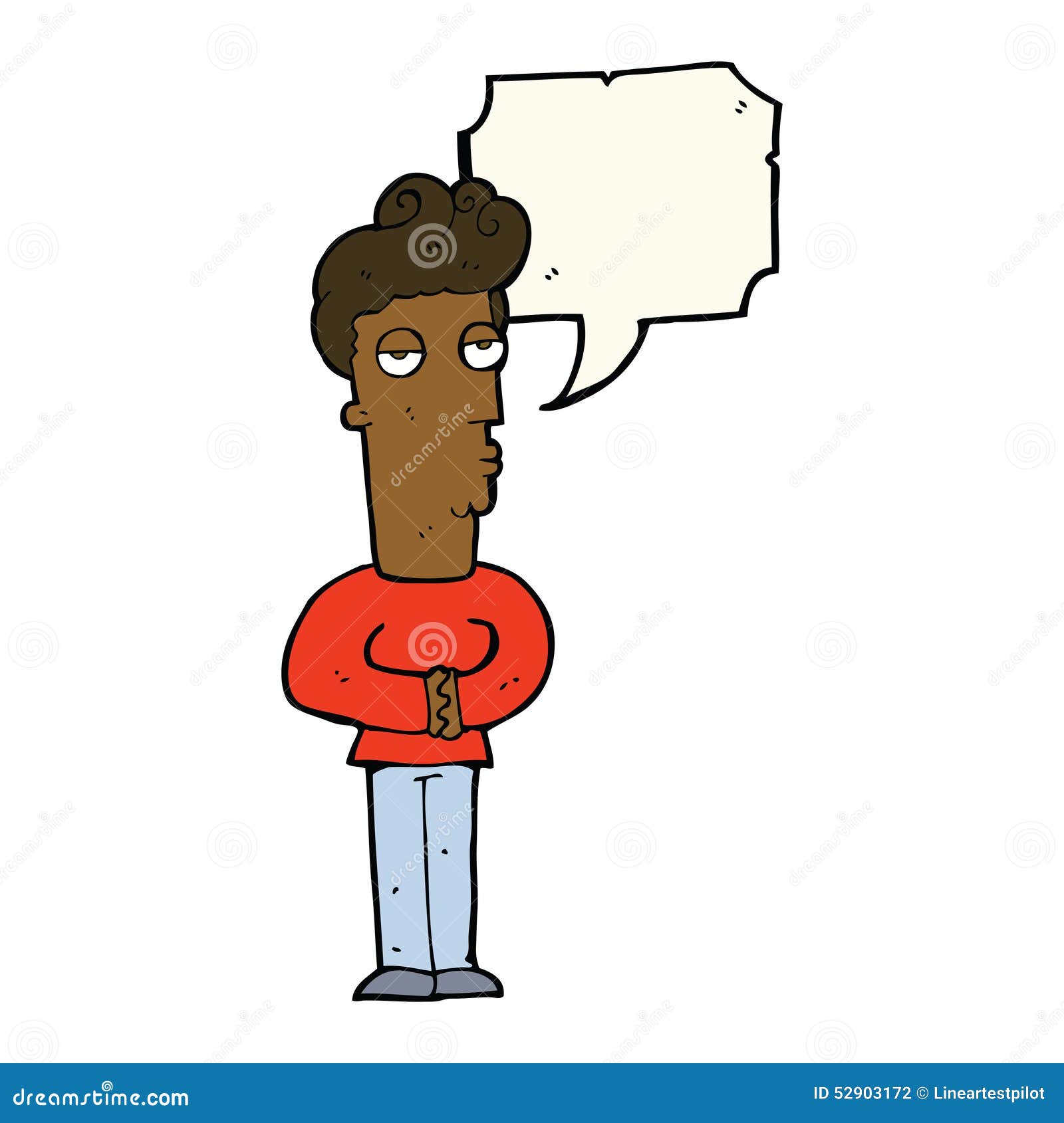 Cartoon Arrogant Man with Speech Bubble Stock Illustration ...