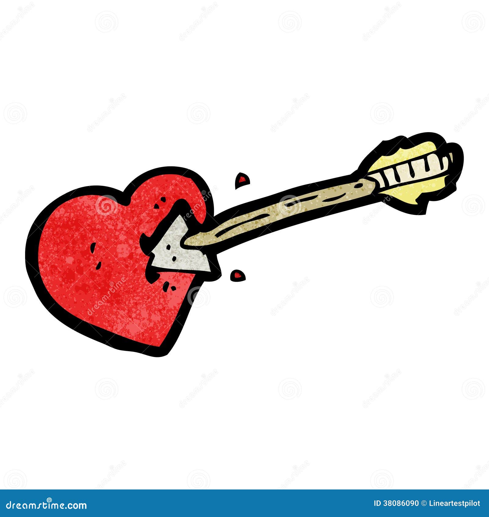 Cartoon arrow struck heart stock vector. Illustration of symbol - 38086090