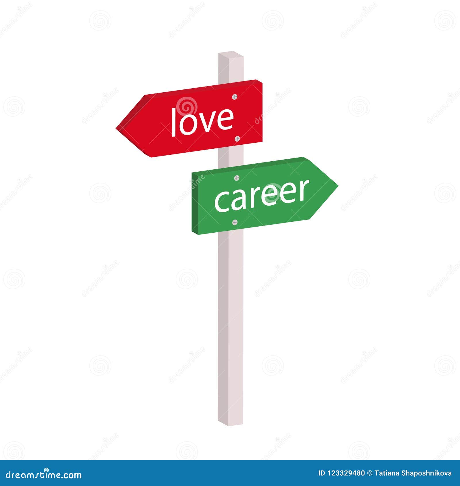 Cartoon Arrow To Choose between Love and Career Stock Vector ... Cartoon Arrow To Choose between Love and Career Stock Vector ...