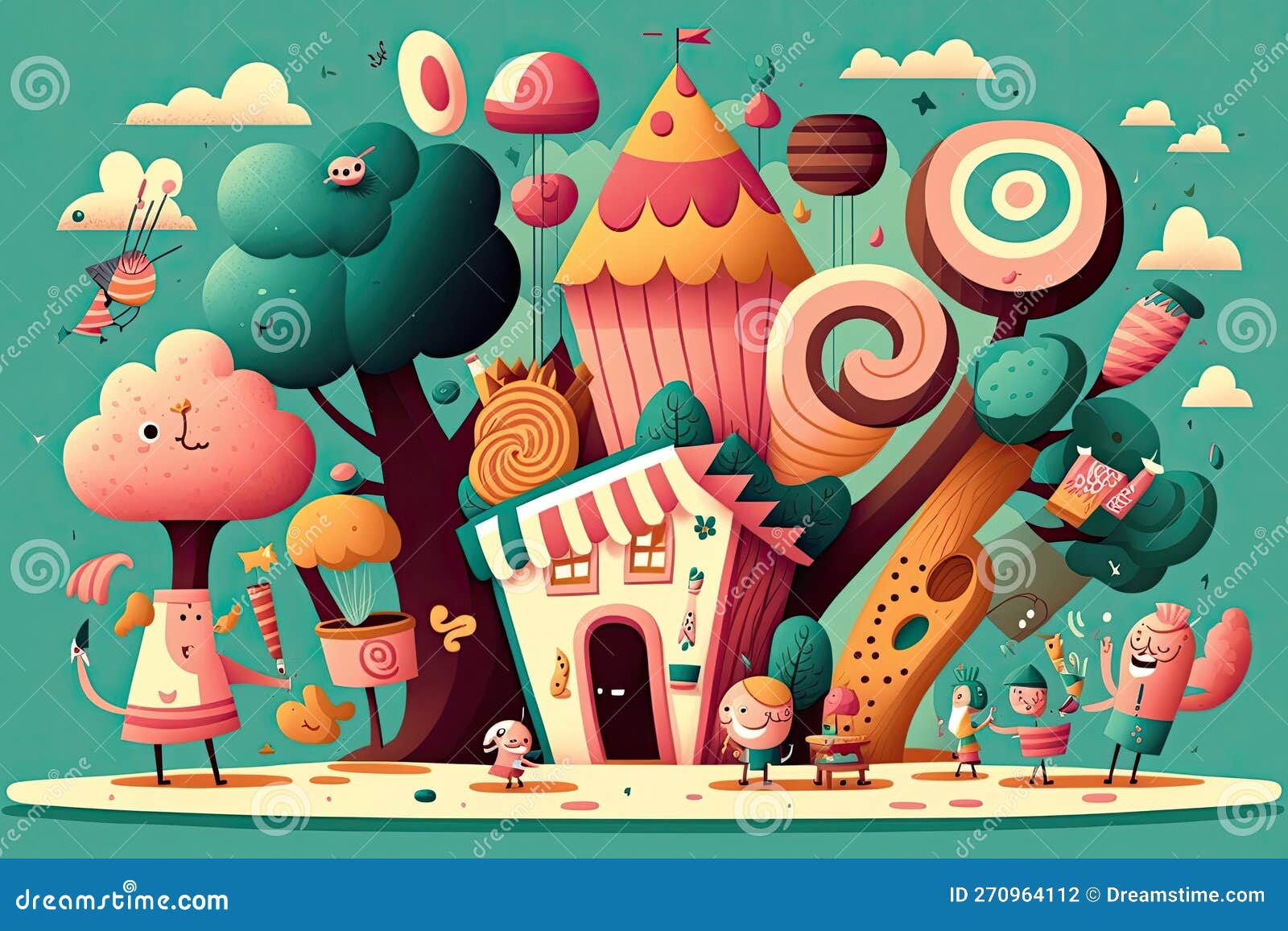 Cartoon Art Created with Generative Ai Stock Illustration ...