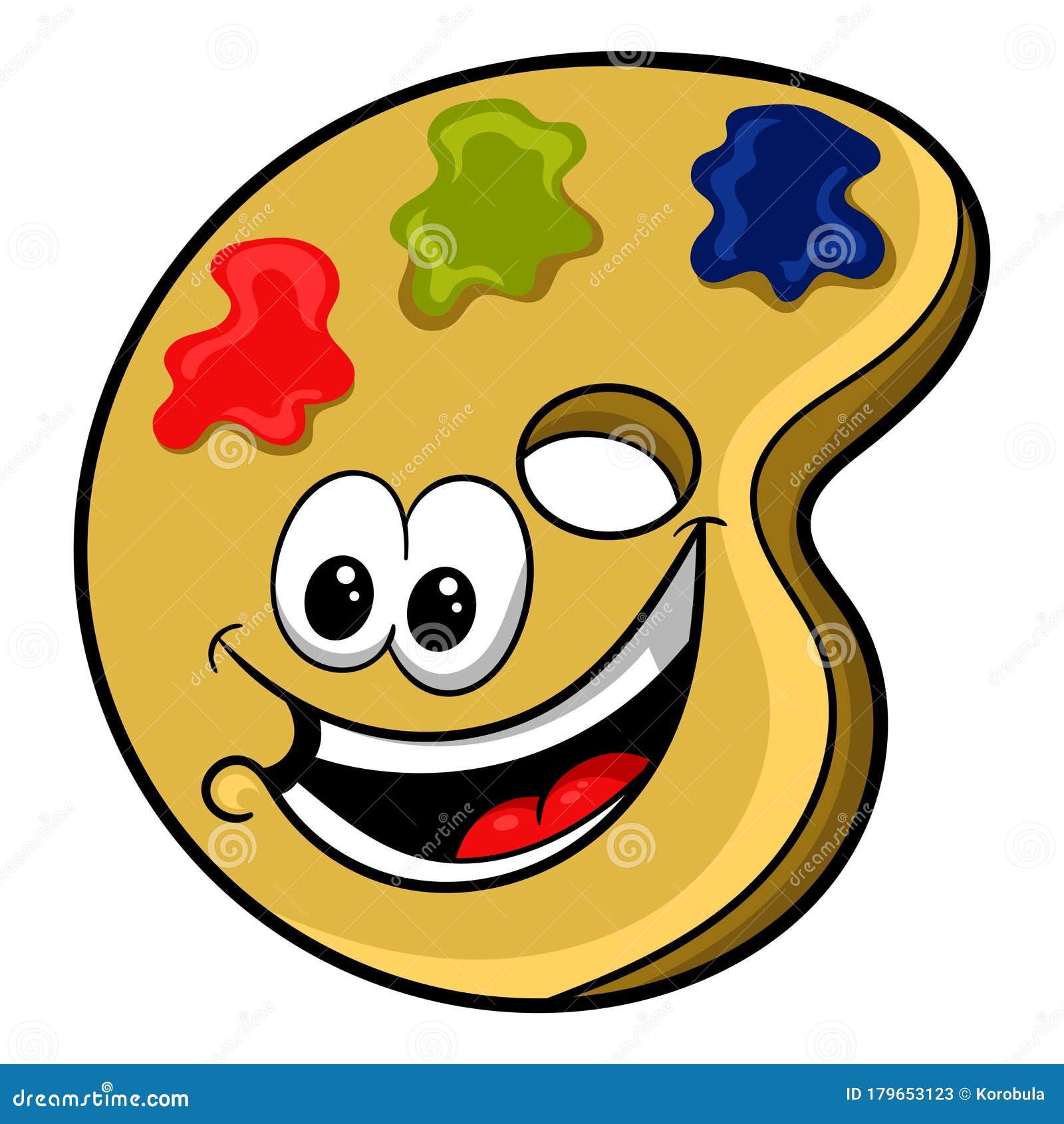 Cartoon Art Paint Palette, Vector Illustration Stock Vector ...