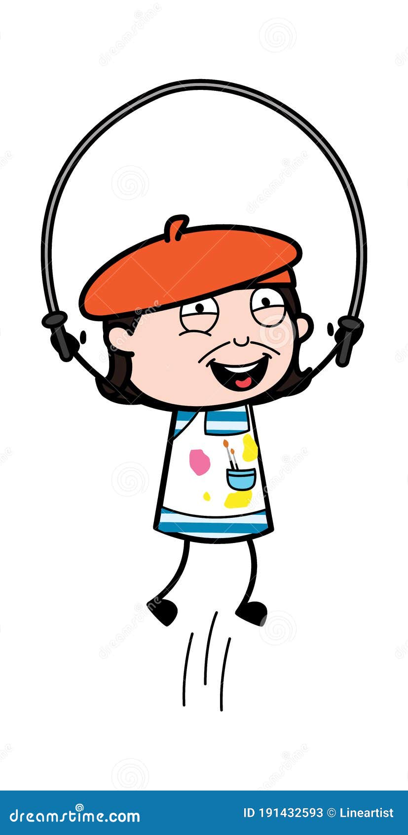 Cartoon Artist Skipping Rope Stock Illustration - Illustration of funny ...