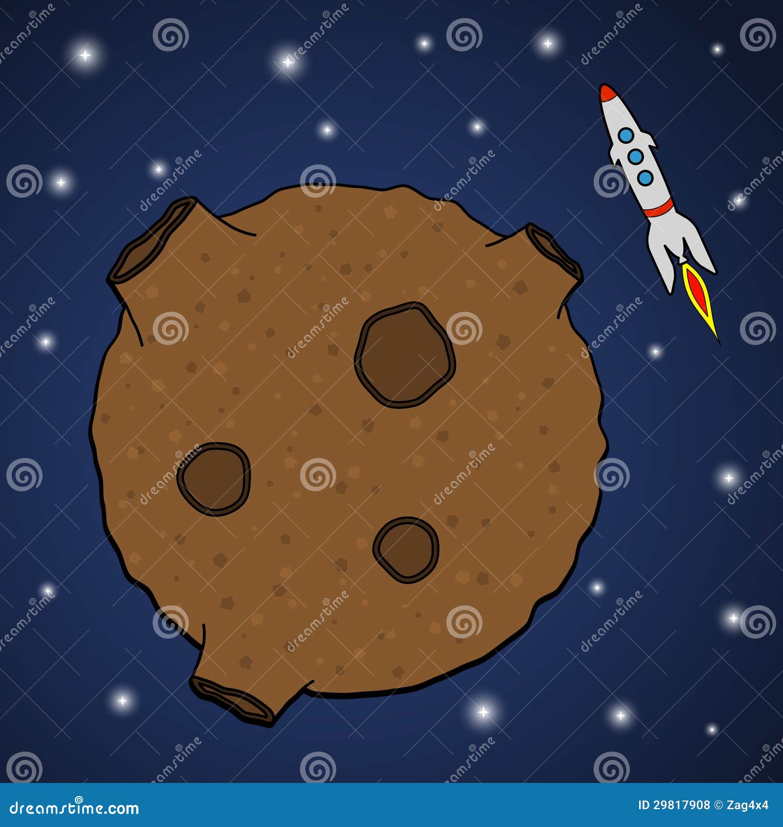 Asteroid and rocket stock illustration. Illustration of orbit - 29817908