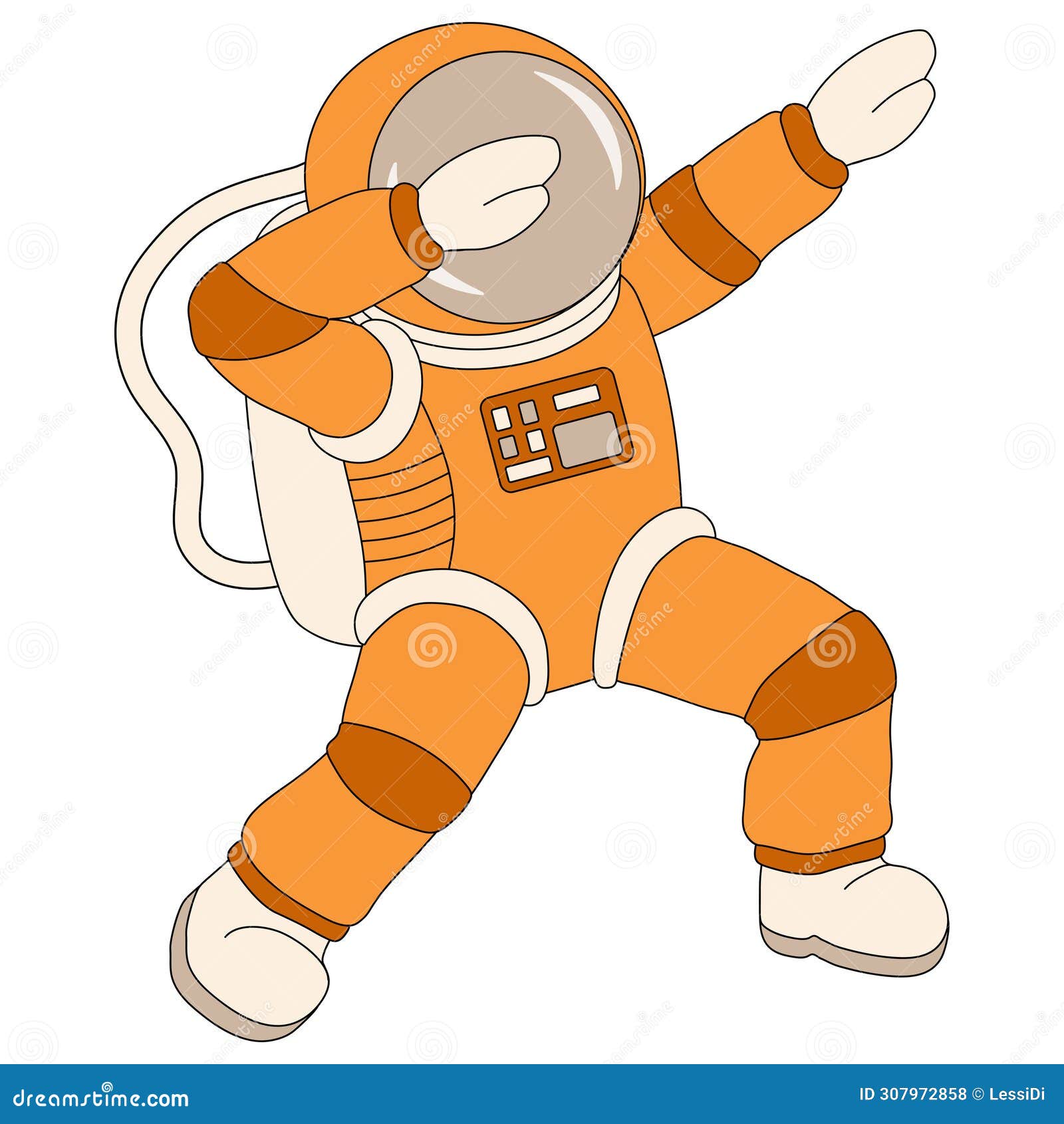 Cartoon Astronaut Dancing in Space Stock Vector - Illustration of ...