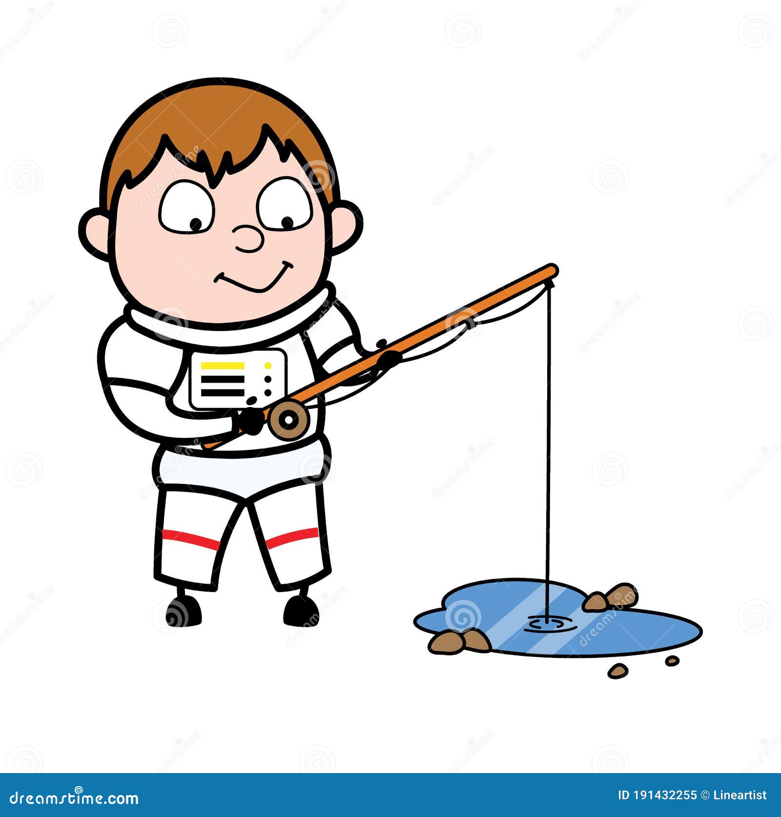 Cartoon Astronaut Fishing stock illustration. Illustration of suit ...
