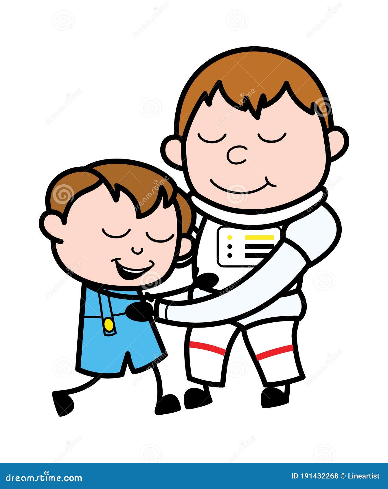 Cartoon Astronaut Giving a Hug Stock Illustration - Illustration of ...