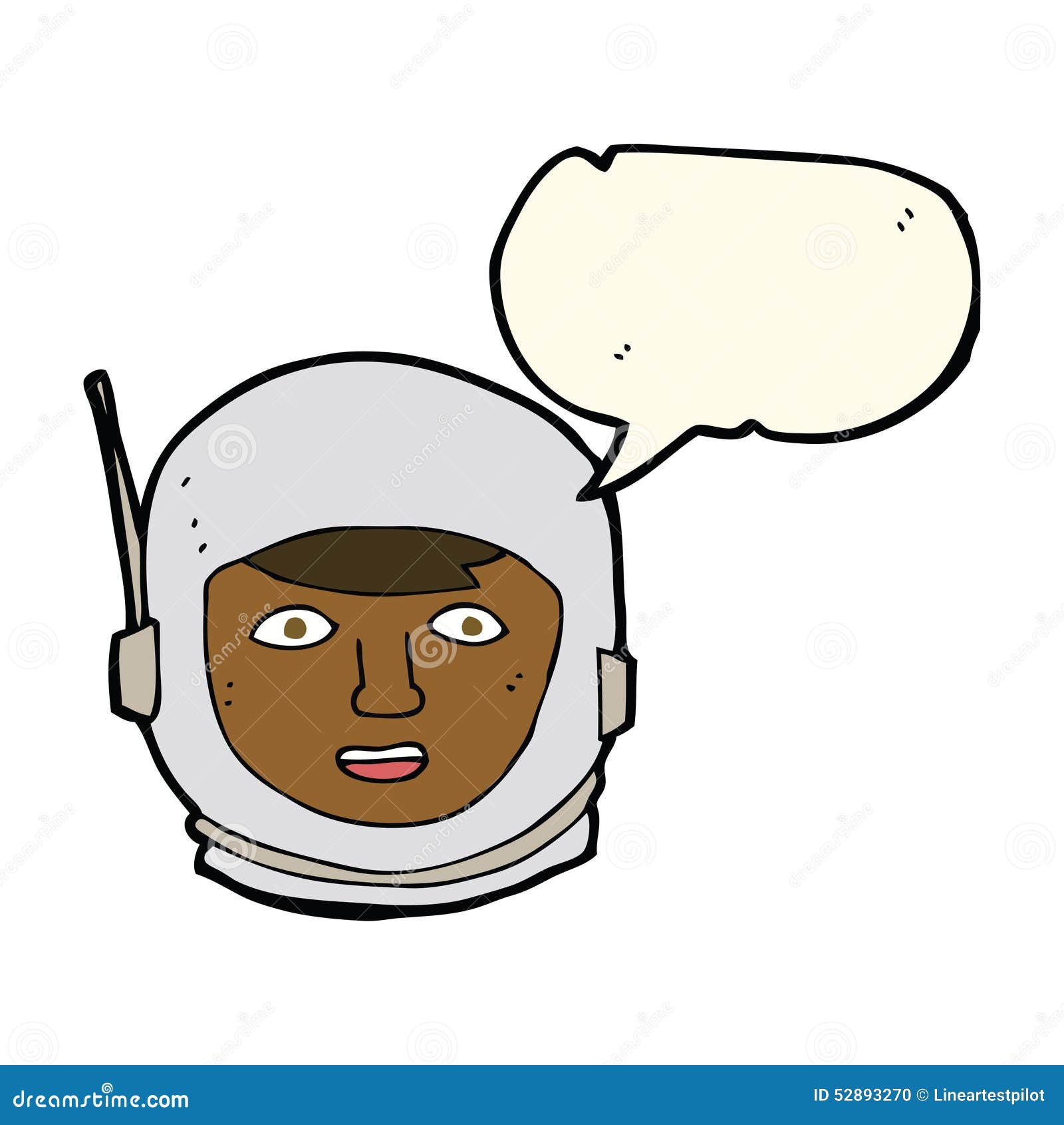 Cartoon Astronaut Head with Speech Bubble Stock Illustration ...