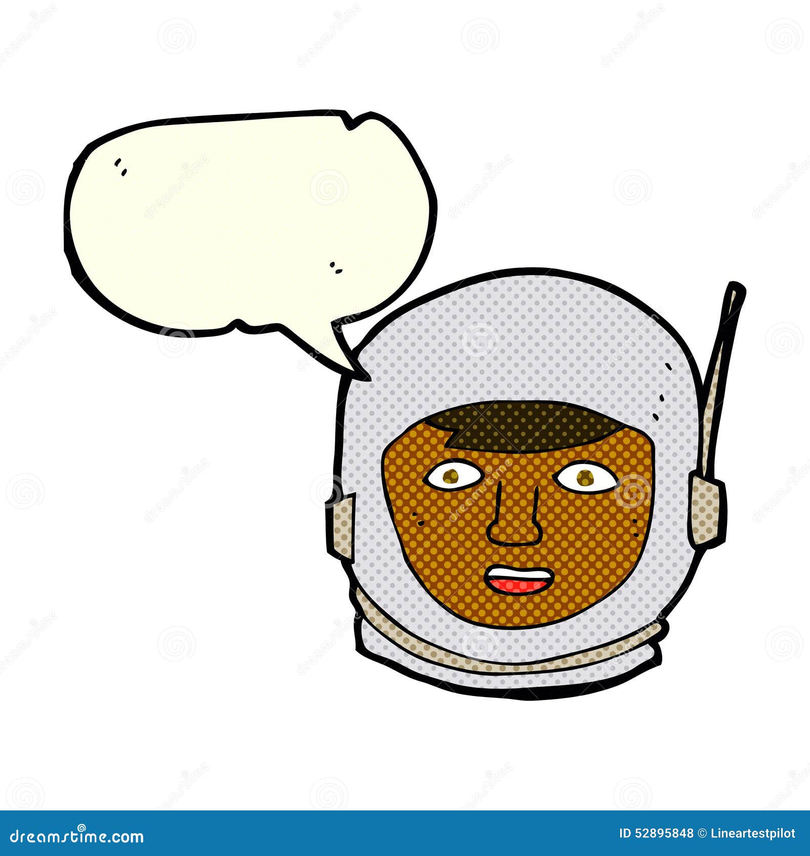Cartoon Astronaut Head with Speech Bubble Stock Illustration ...