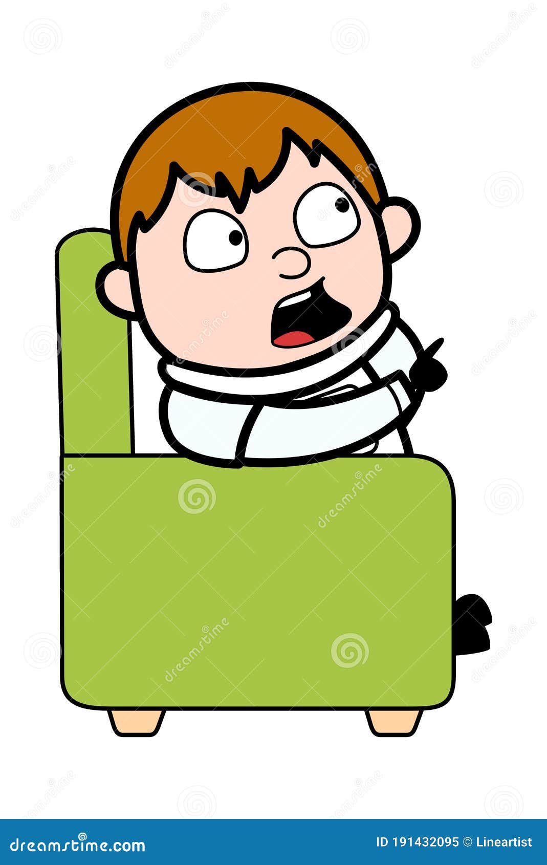 Cartoon Astronaut Sitting on Sofa Stock Illustration - Illustration of ...