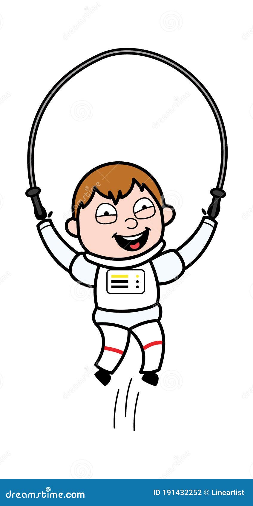 Cartoon Astronaut Skipping Rope Stock Illustration - Illustration of ...