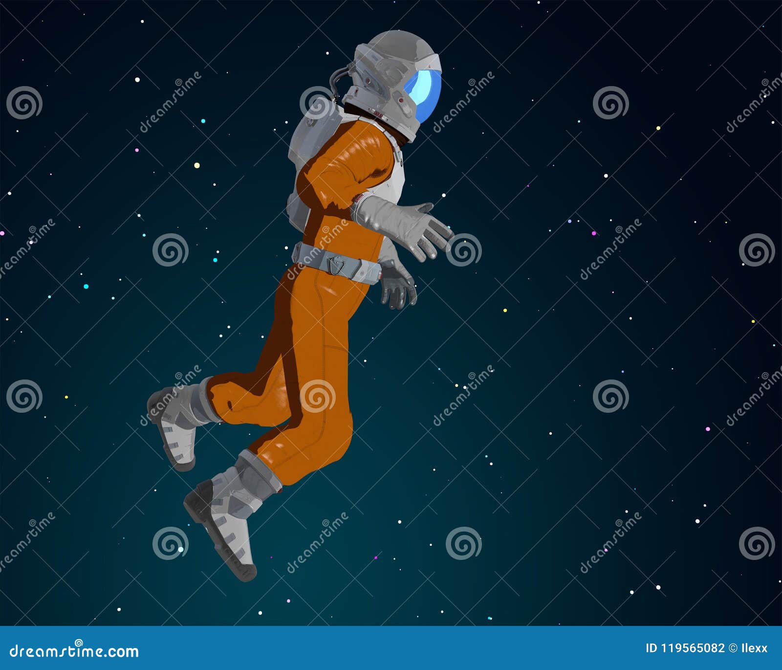 Cartoon Astronaut in the Space Stock Illustration - Illustration of ...