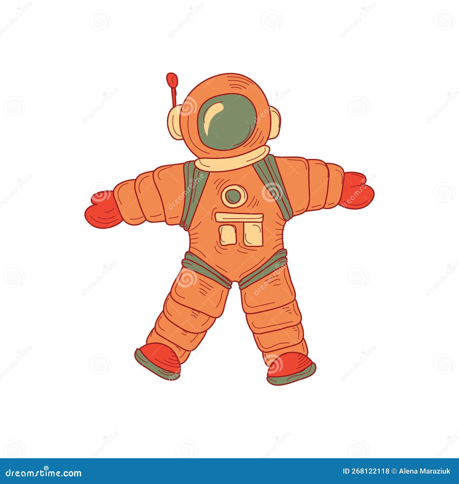 Cartoon Astronaut. Space Suit Isolated on White Background. Vector ...