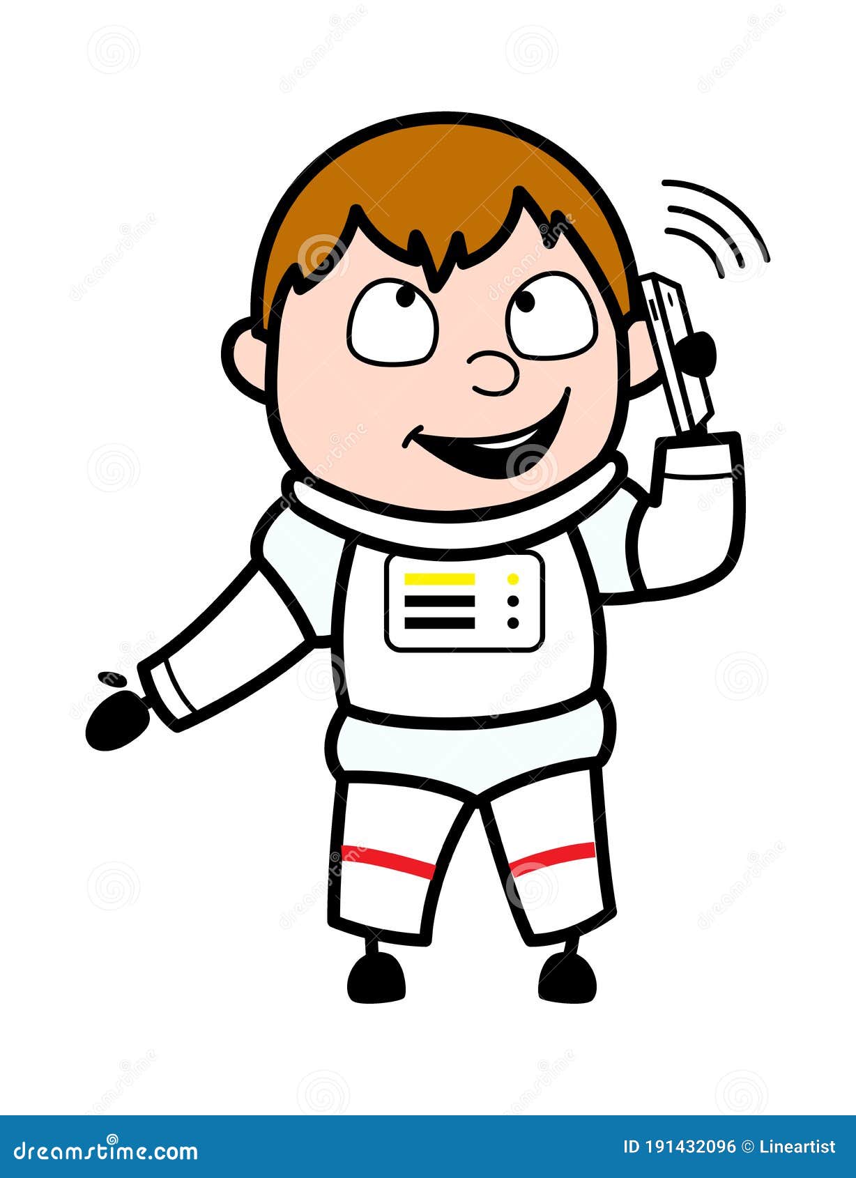 Cartoon Astronaut Talking on Cell Phone Stock Illustration ...